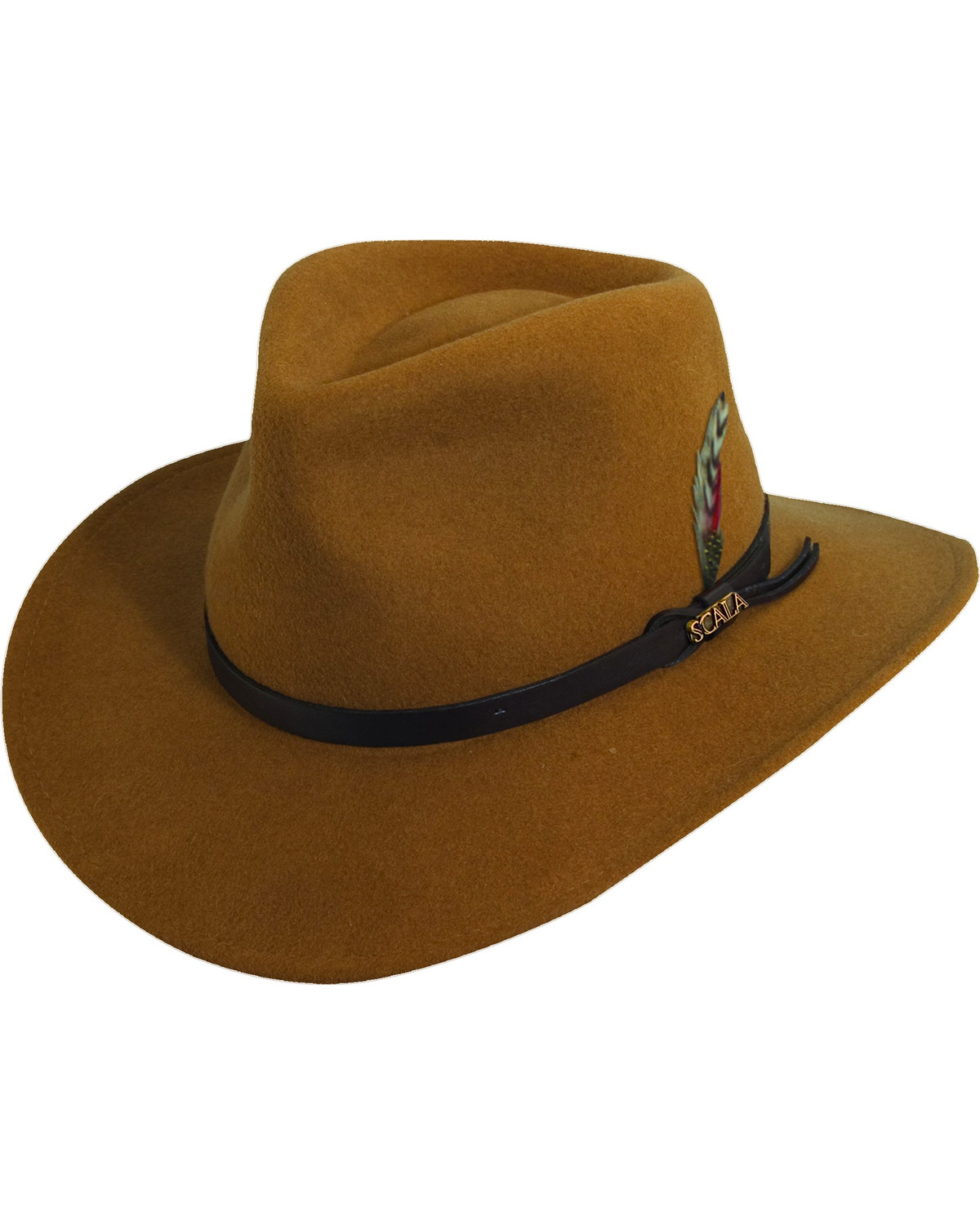 Scala Men's Pecan Brown Crushable Wool Felt Outback Hat | Boot Barn Scala Men's Pecan Brown Crushable Wool Felt Outback Hat | Boot Barn