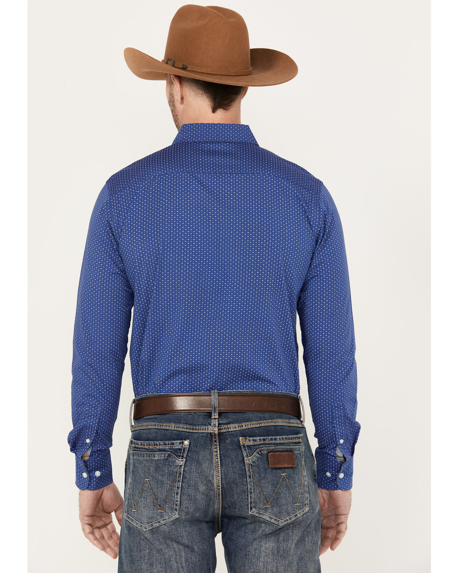 Ariat Mens Ditsy Stretch Modern Fit Button Down Long Sleeve Western