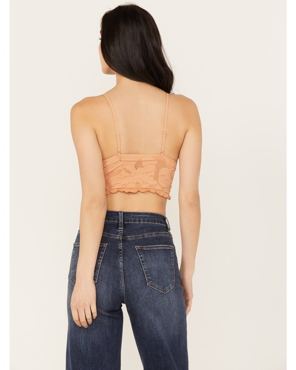 Fornia Women's Floral Lace Bralette, Pink