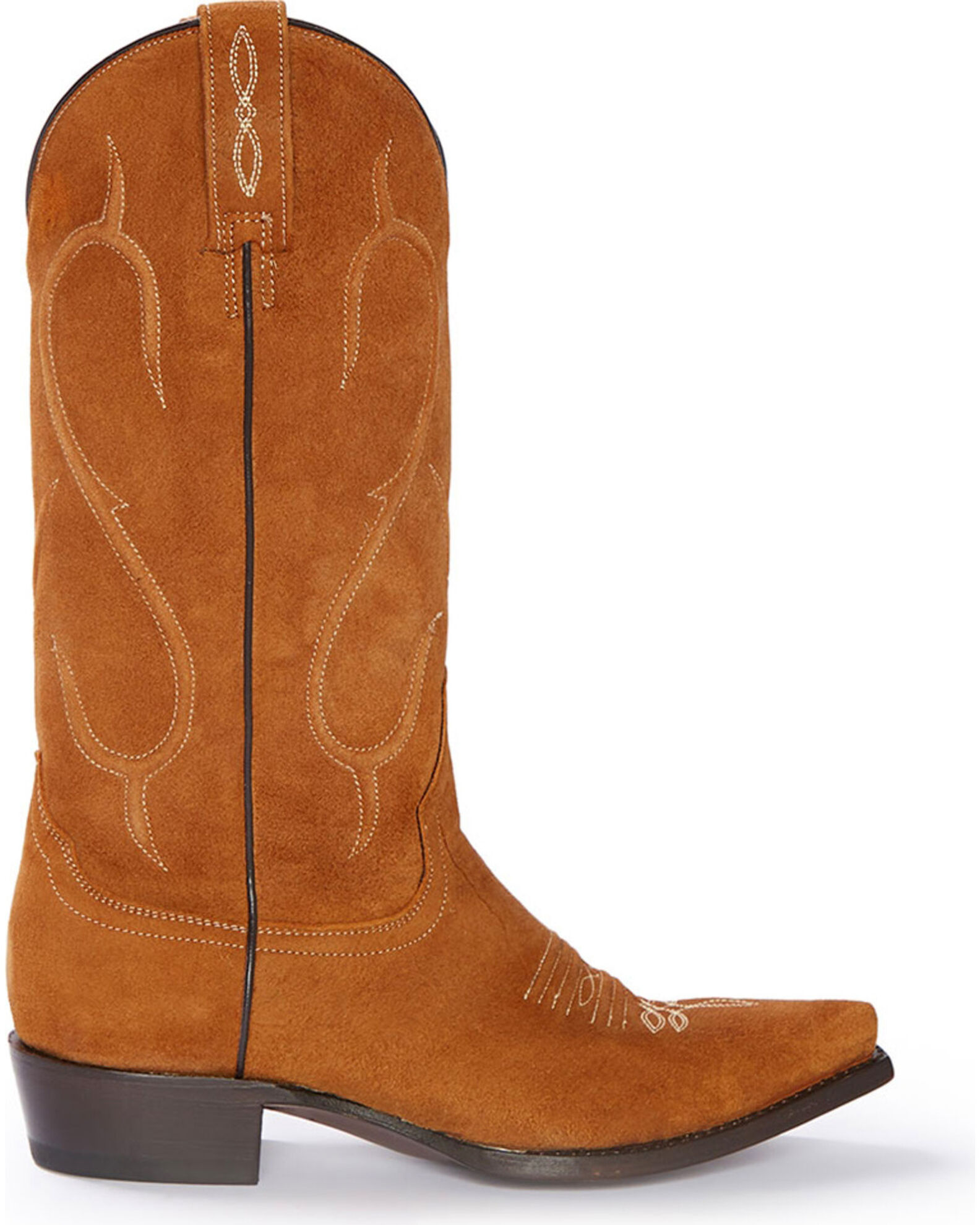 Stetson Women's Reagan Brown Rough Out Western Boots - Snip Toe,