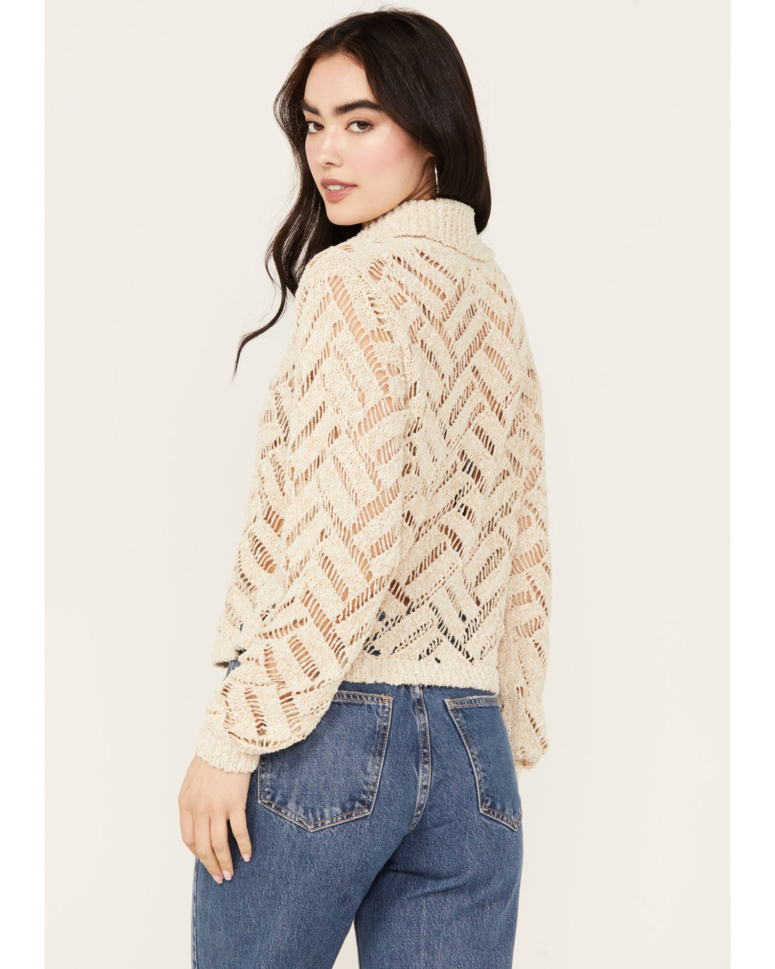 Cleo + Wolf Women's Cropped Boxy Cardigan, Sand