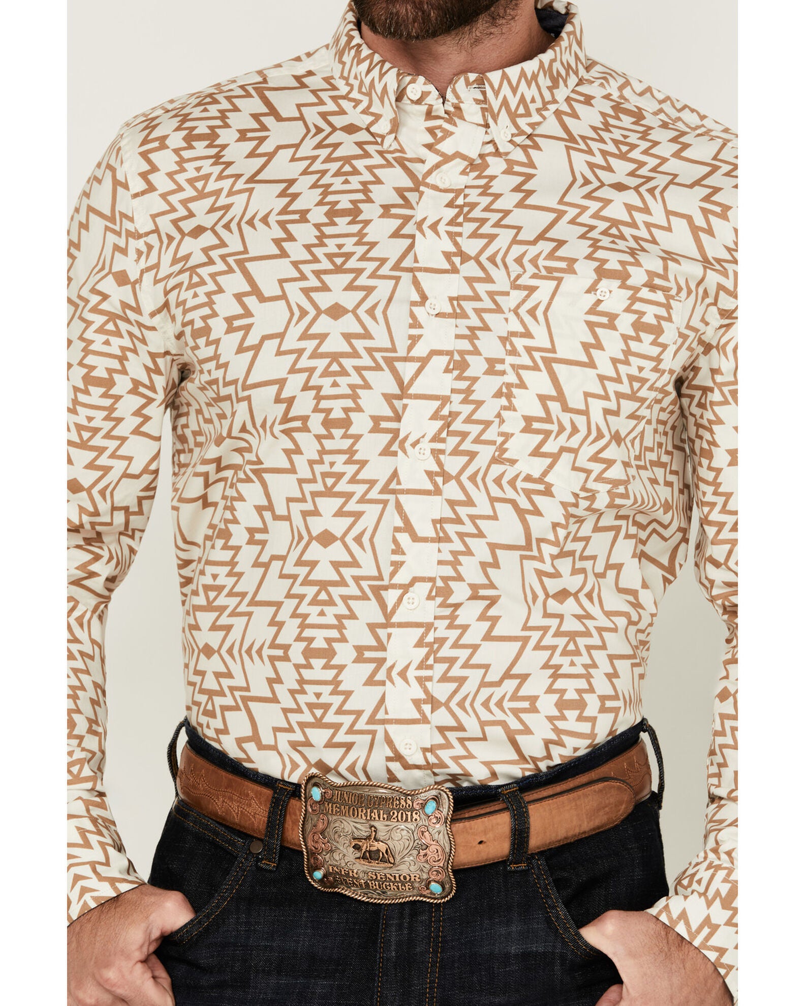RANK 45® Men's Trinidad Southwestern Print Long Sleeve Button-Down ...