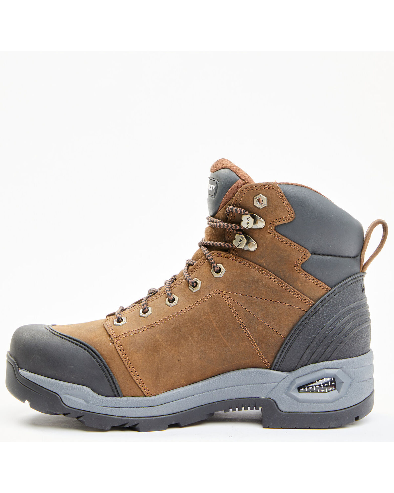 Hawx Men's Lace To Toe Crazy Horse Waterproof Work Boots - Soft Toe, Brown