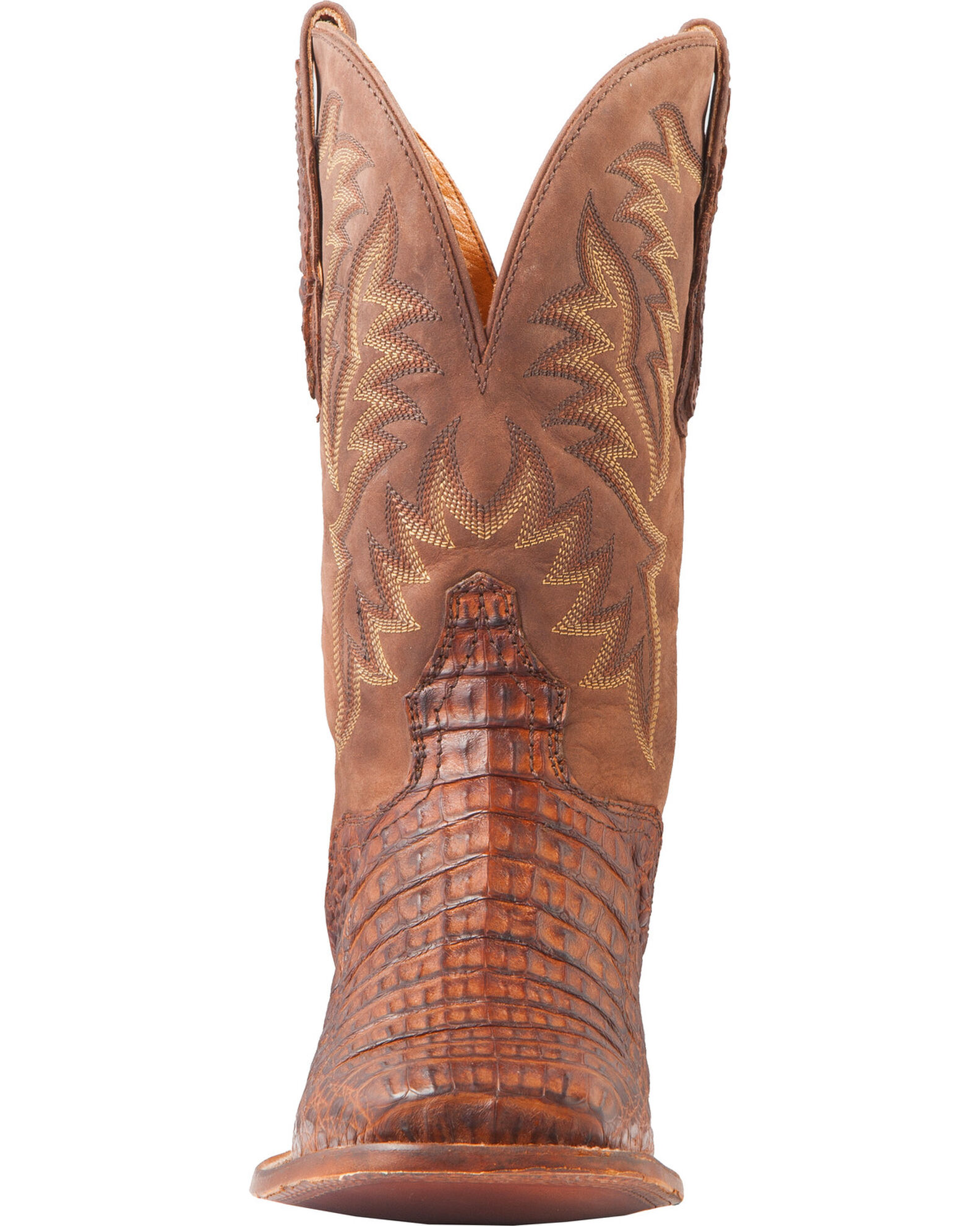 El Dorado Men's Handmade Caiman Back Brass Stockman Boots - Broad ...
