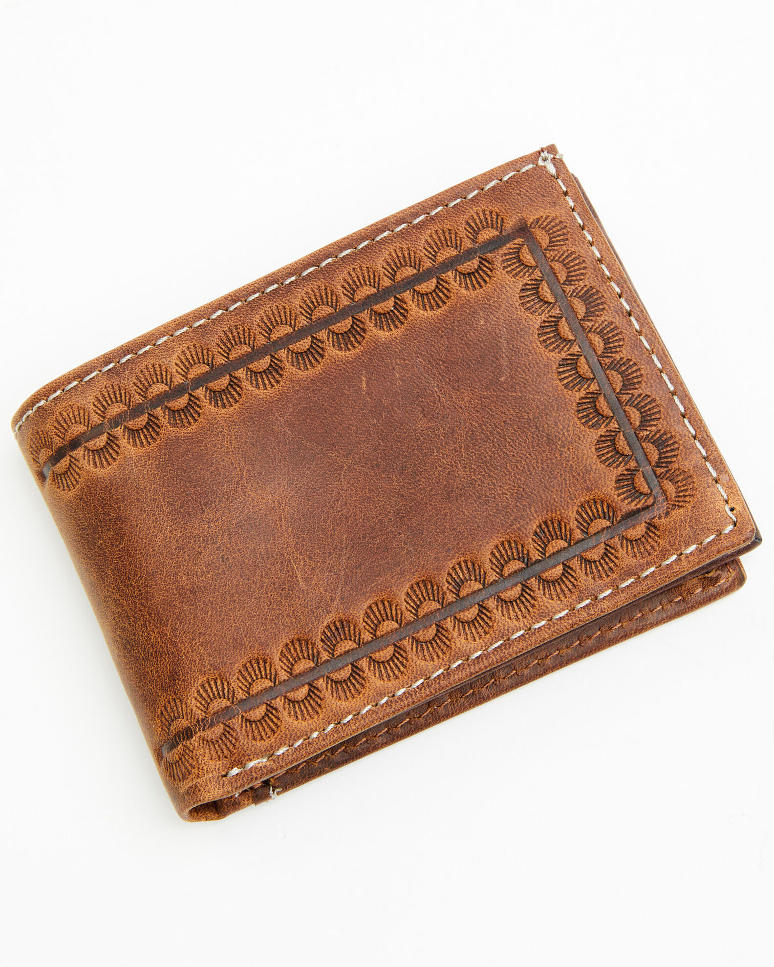 Cody James Men's Tooled Bifold Leather Wallet, Brown