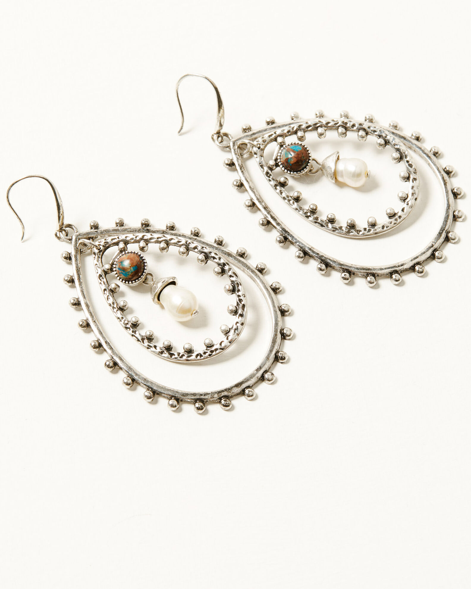 Shyanne Women's Gemma Layered Teardrop Earrings, Silver