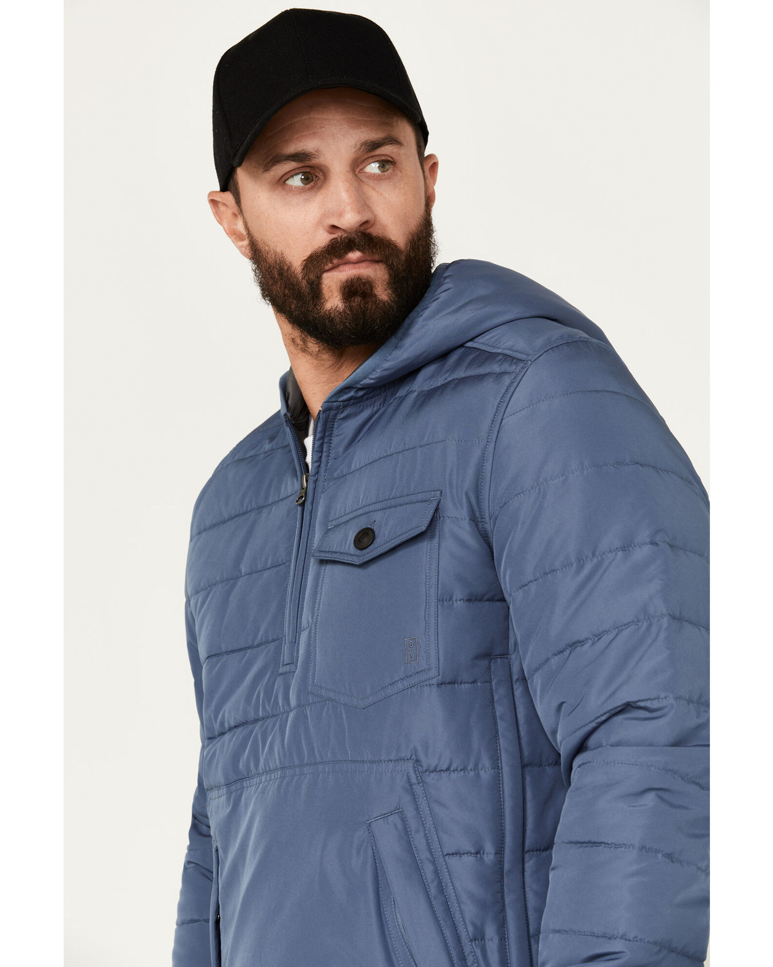 Brothers And Sons Mens Calhoun Anorak Insulated Hooded Jacket Indigo