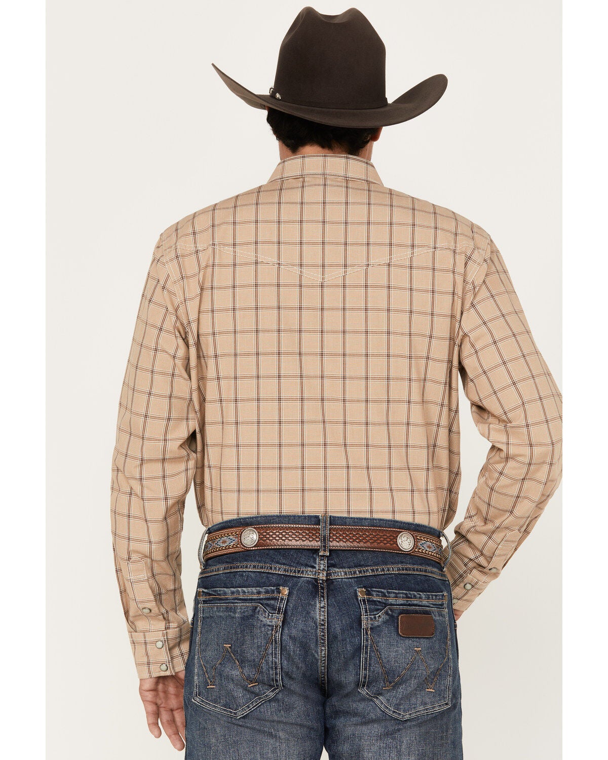 Blue Ranchwear Men's Twill Plaid Print Long Sleeve Western Snap Shirt ...