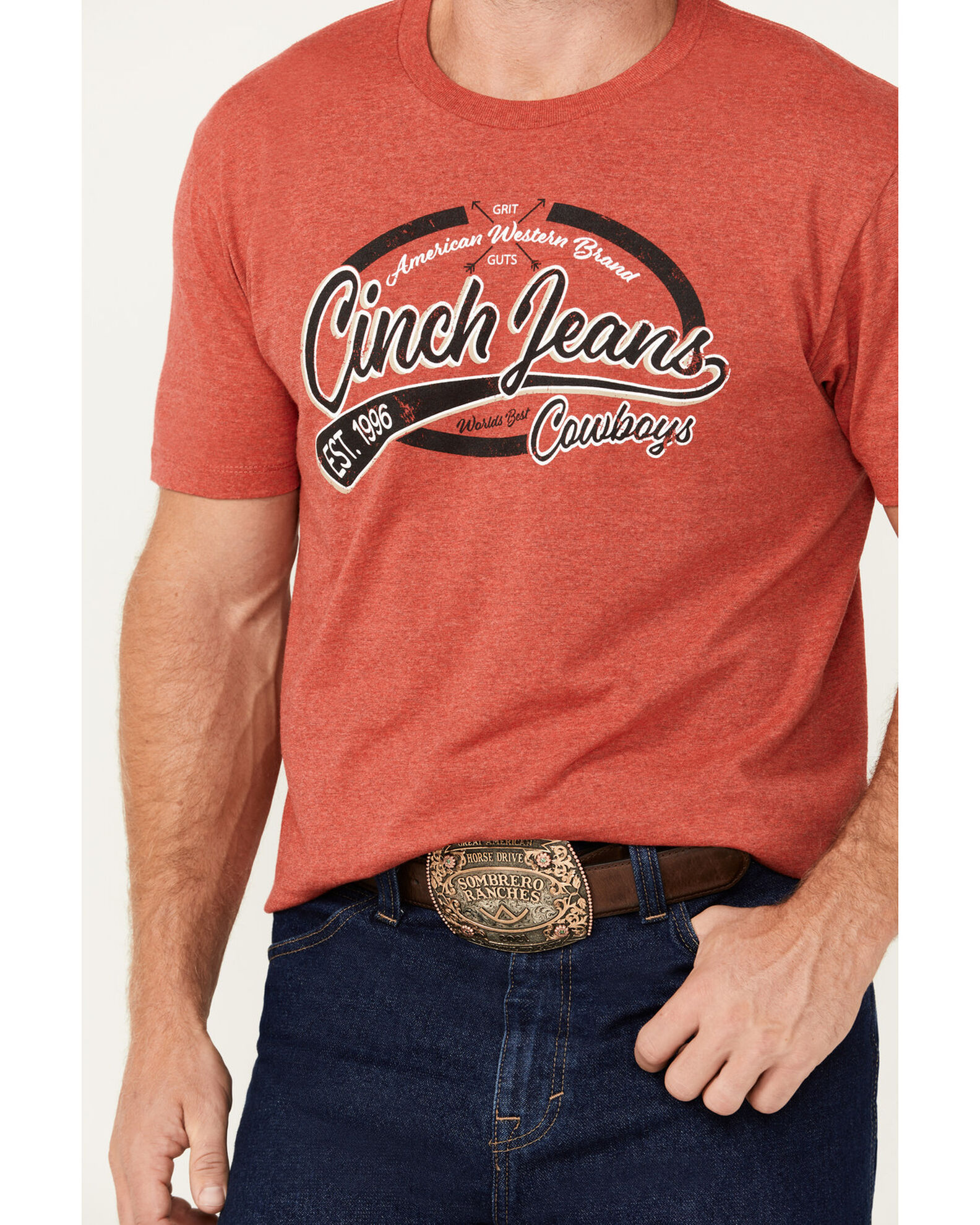 Cinch Men's Cowboys Short Sleeve T-Shirt,