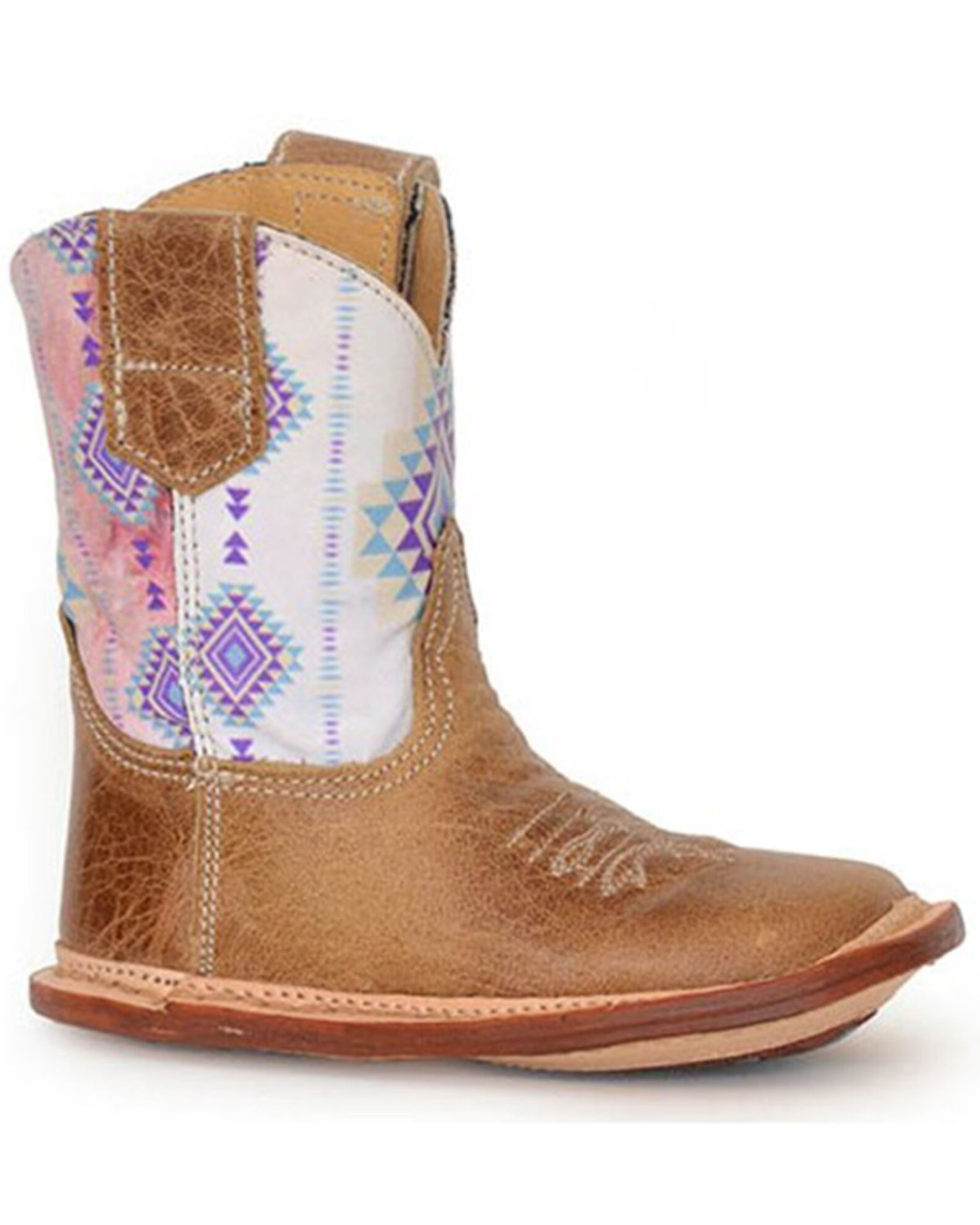 Roper Infant Girls' AZ Southwestern Western Boots - Square Toe, Tan