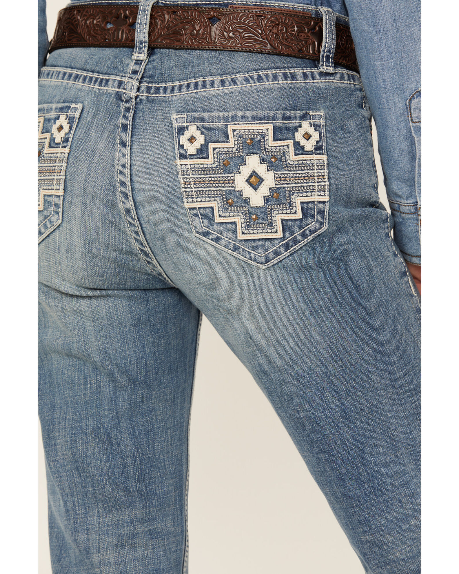 Product Name Rock And Roll Denim Womens Light Wash Mid Rise Bootcut Jeans