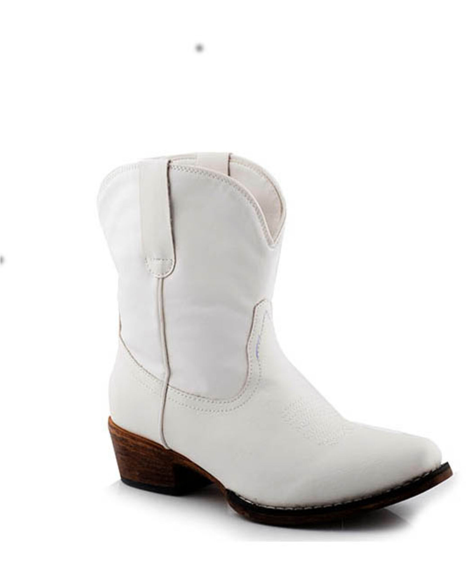 Roper Womens Emma Western Booties Round Toe White