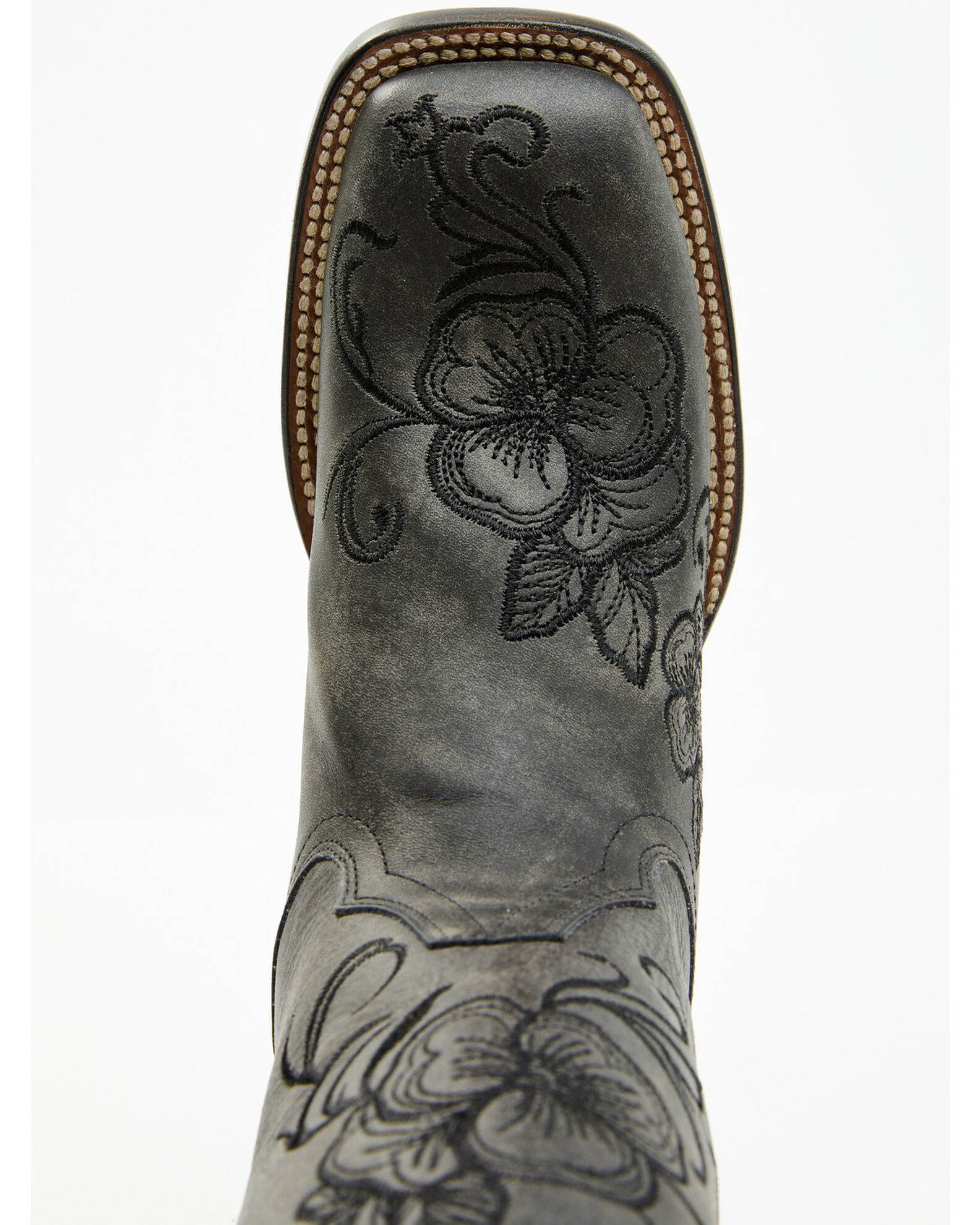 Shyanne Womens Lasy Western Boots Broad Square Toe Black