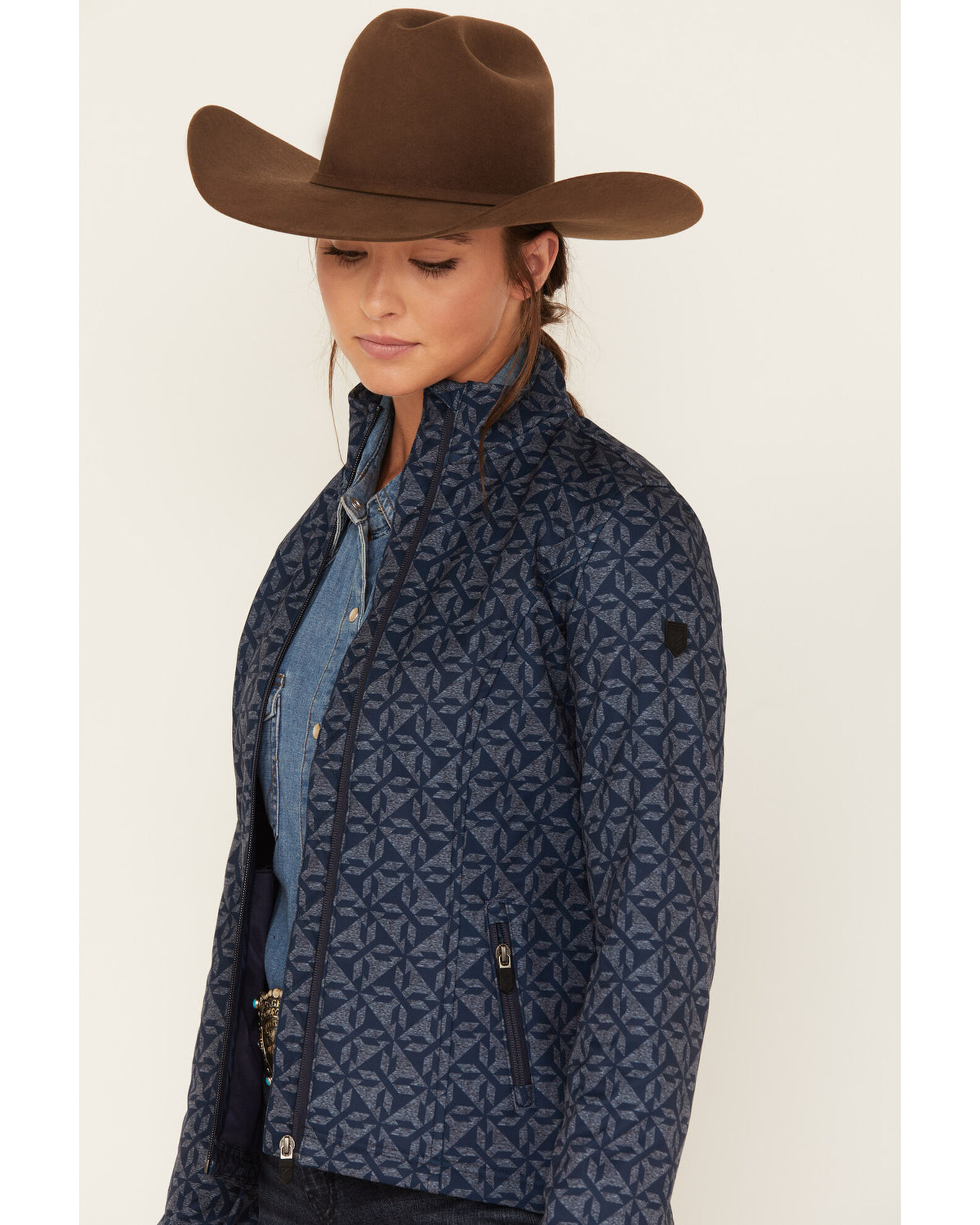 Rank 45® Womens Geo Print Softshell Jacket