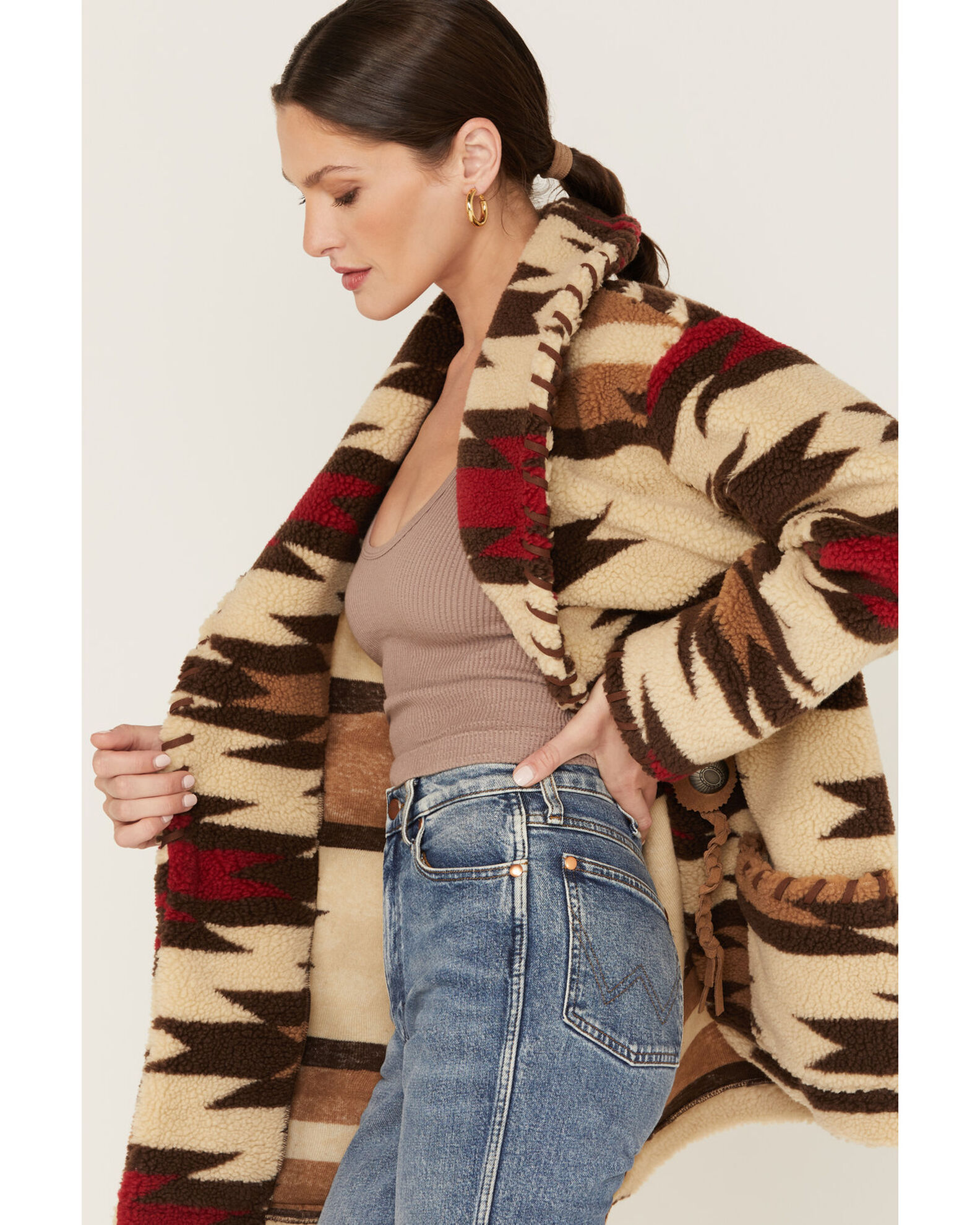 Tasha Polizzi Women's Stable Southwestern Print Sherpa Jacket | Boot Barn