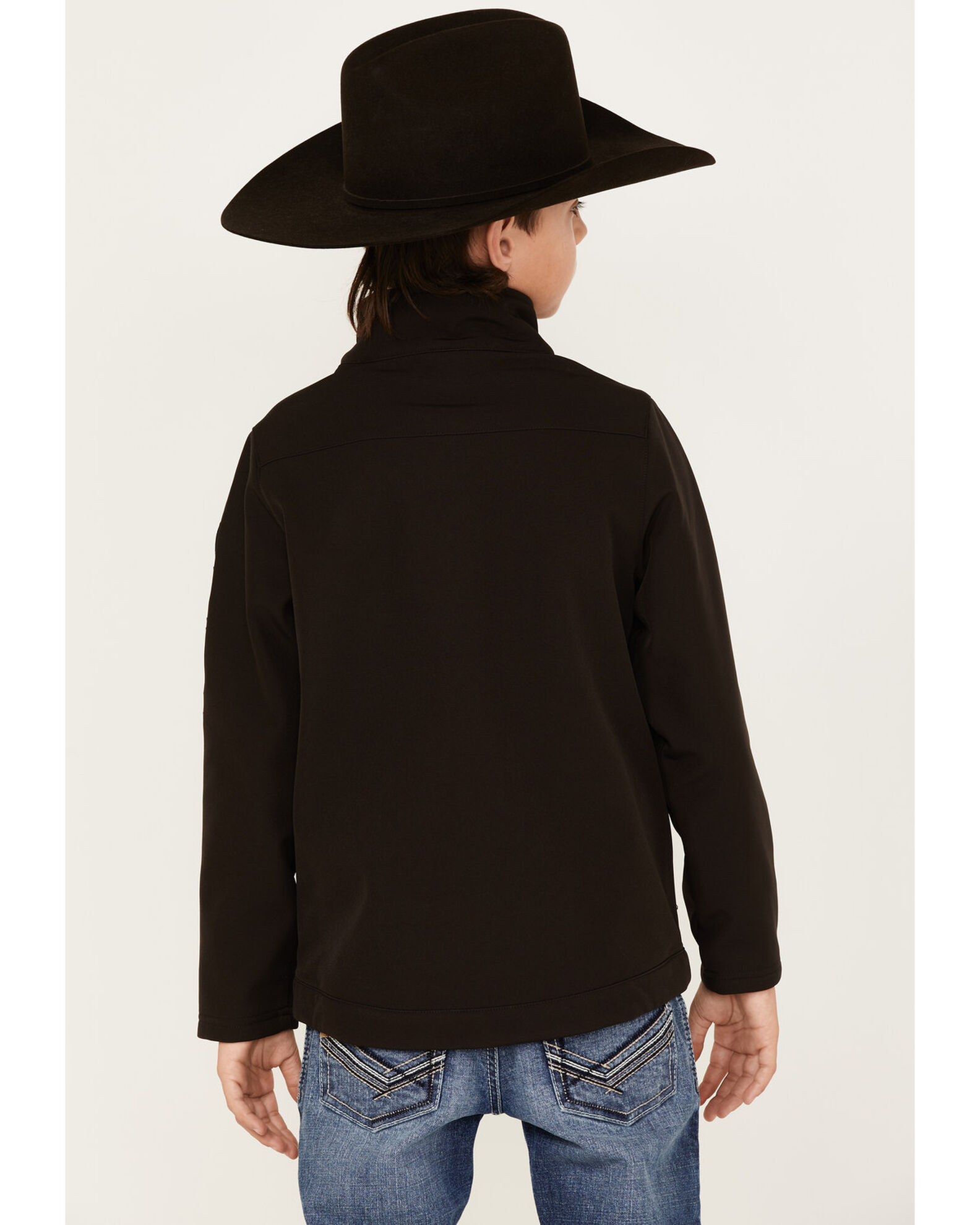 Cinch Boys' Logo Bonded Softshell Jacket, Brown