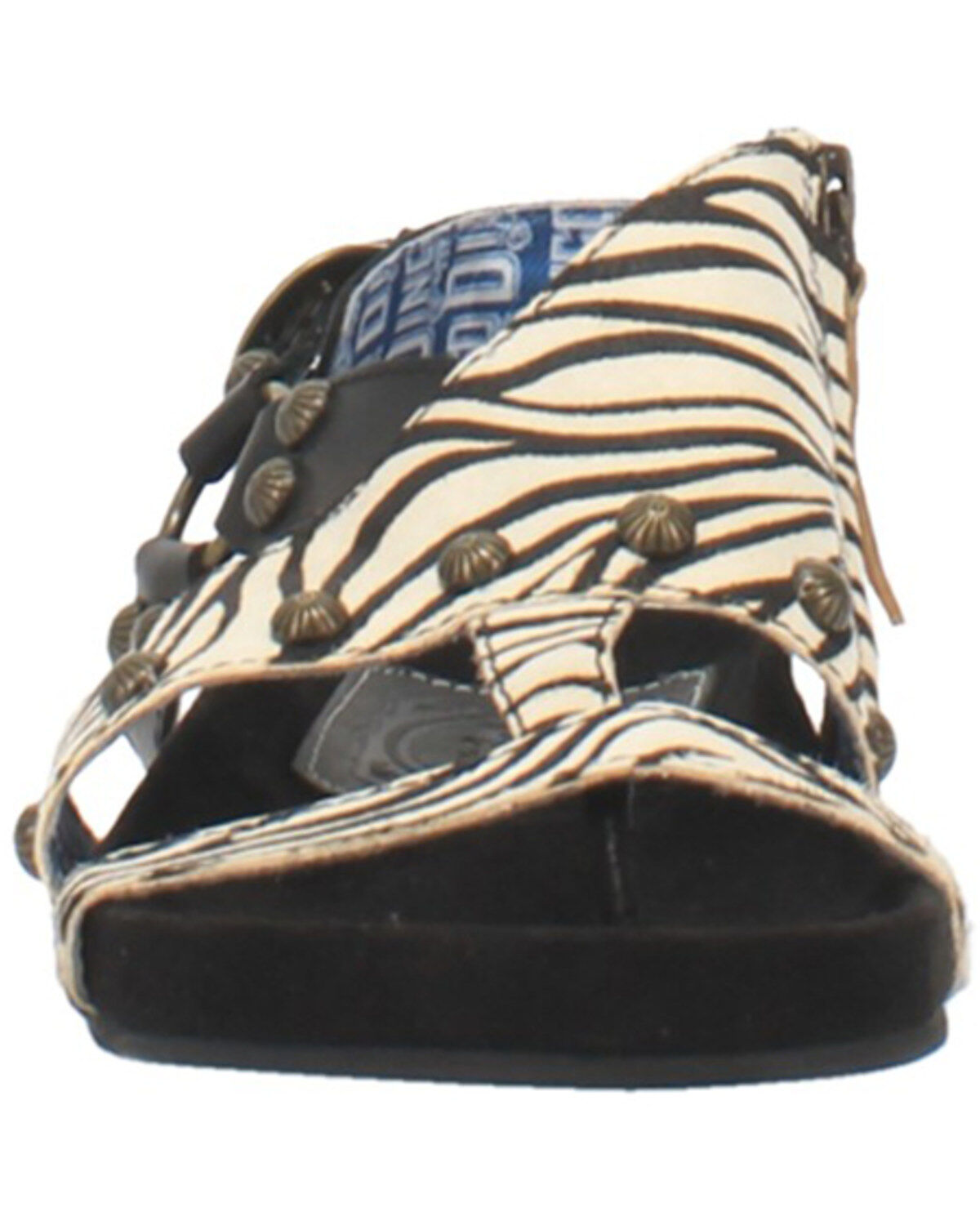 Dingo Women's Sage Brush Zebra Print Calf Hair Sandal | Boot Barn