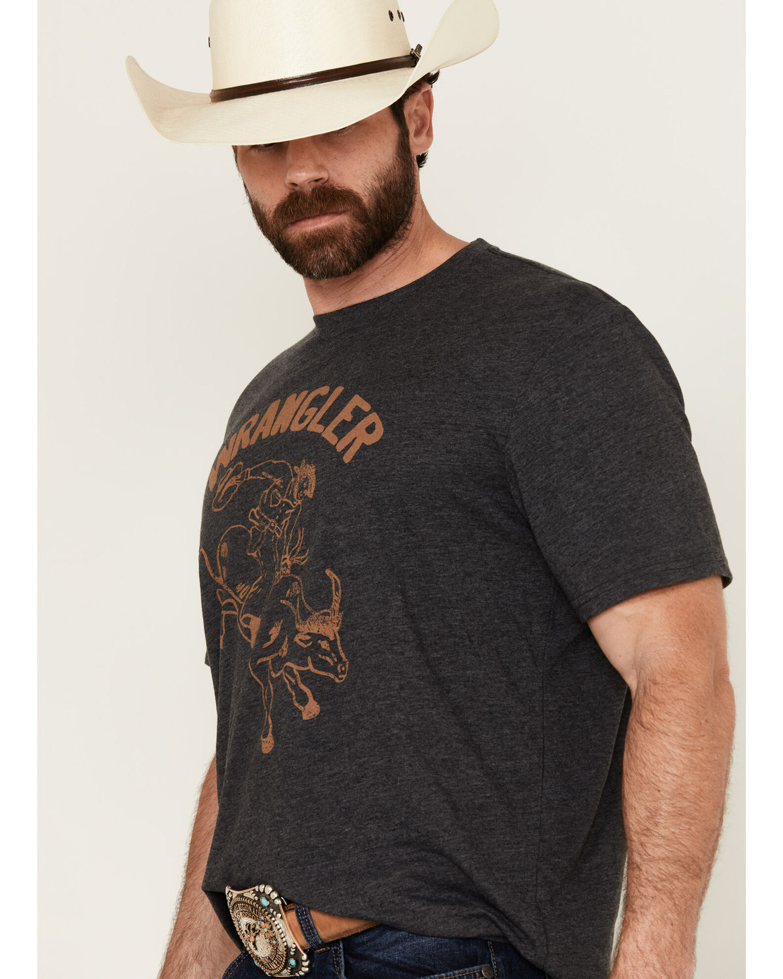 Product Name: Wrangler Men's Bucking Bull Logo Short Sleeve Graphic T-Shirt