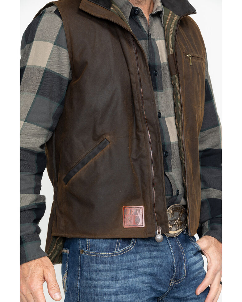 Outback Trading Co. Men's Sawbuck Oilskin Zip-Up Vest | Boot Barn
