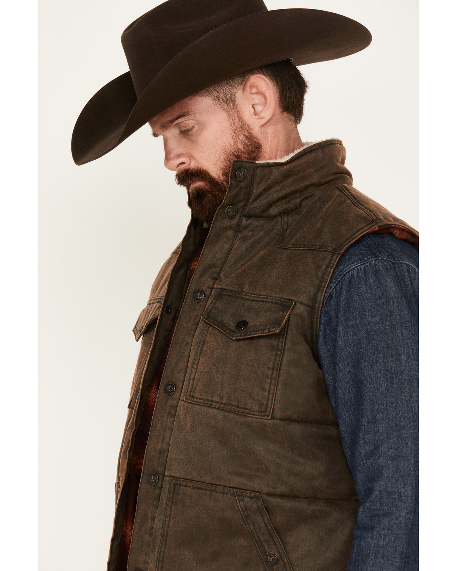 Cody James Mens Oil Slick Snap Vest