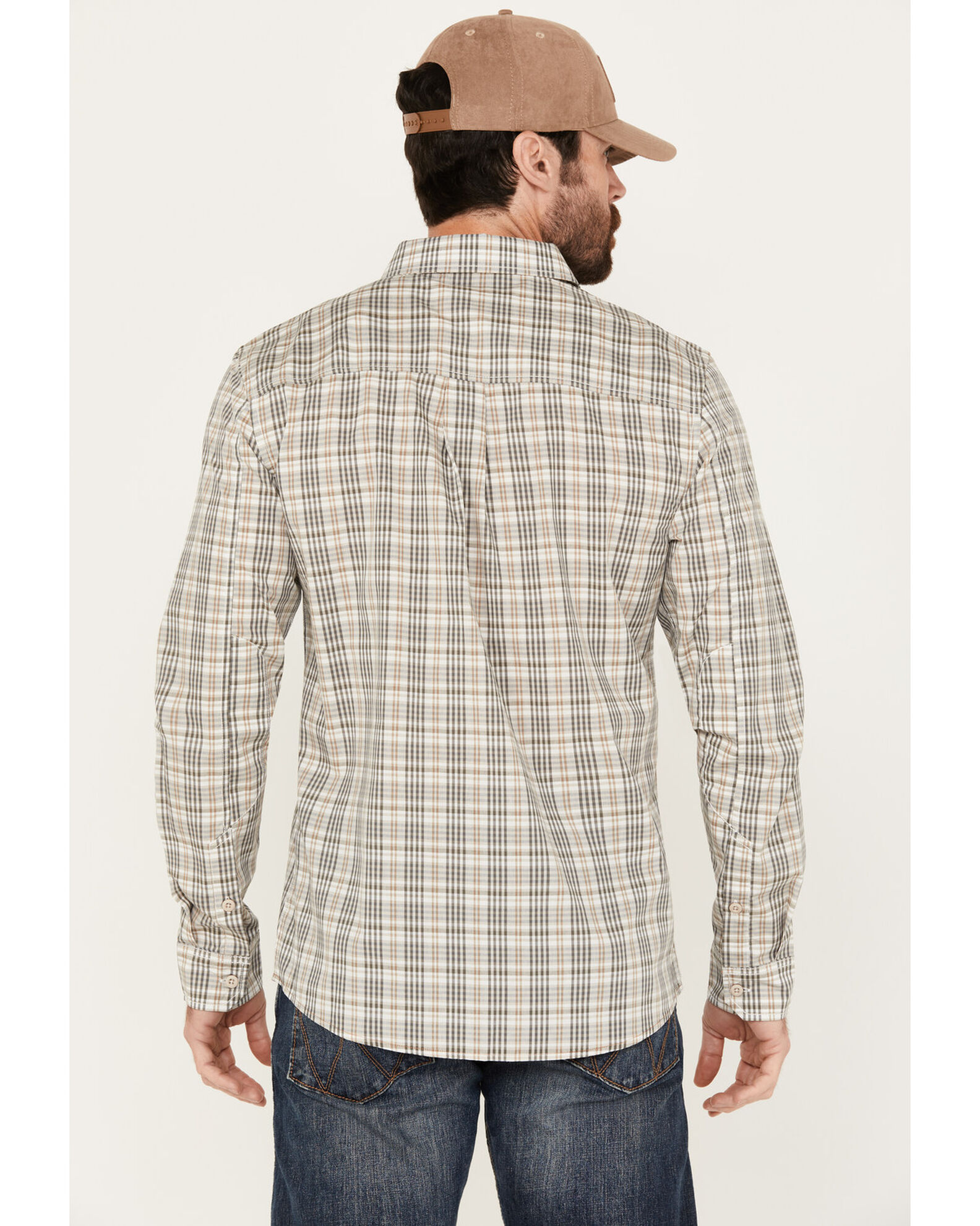 Brothers And Sons Mens Bexar Plaid Print Long Sleeve Button Down