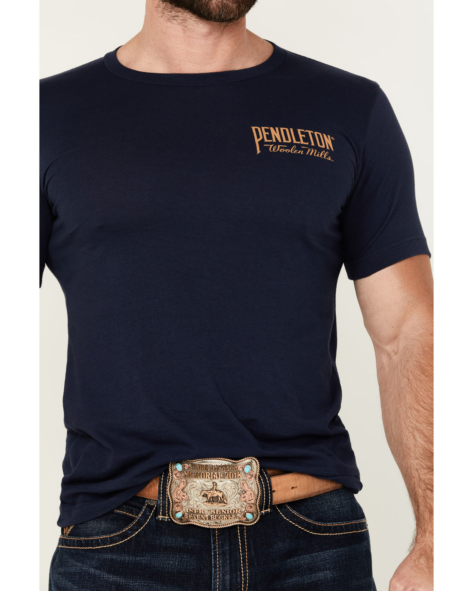 Pendleton Men's Cowboy Rectangle Logo Short Sleeve Graphic T-Shirt,