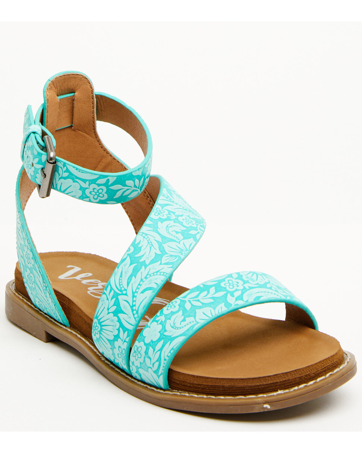 Very G Women's Sylvie Tooled Sandals, Turquoise, hi-res