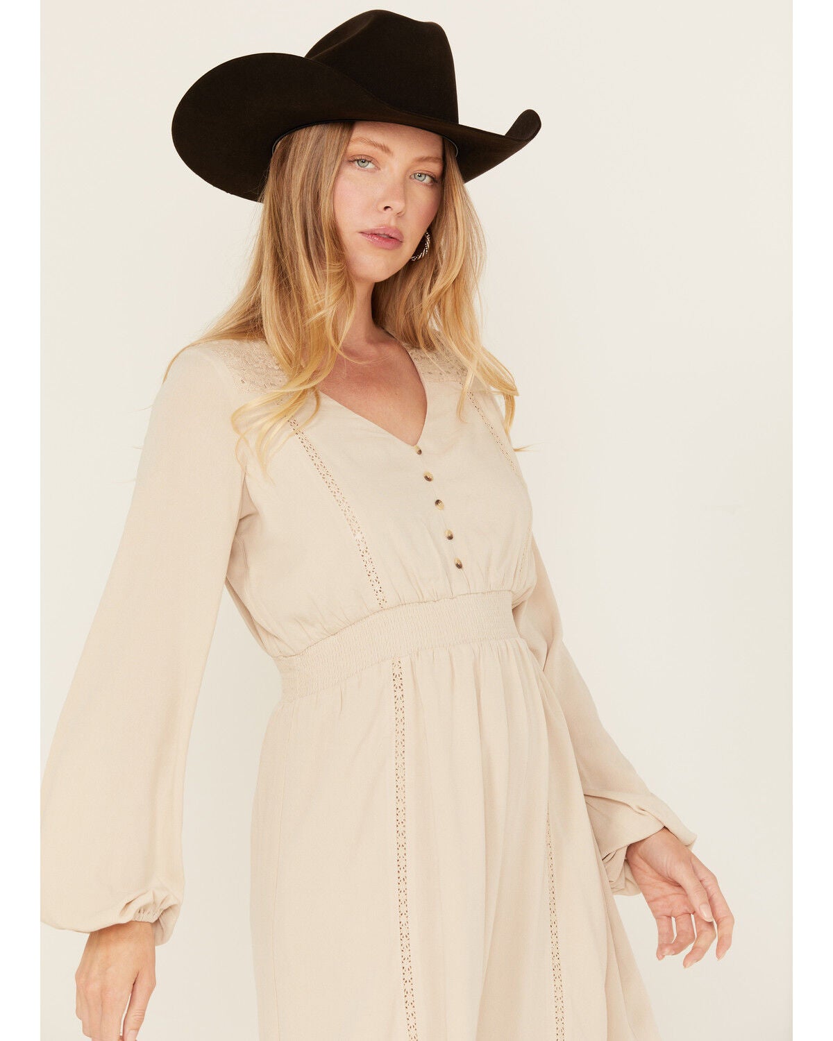 Product Name: Shyanne Women's Lace Long Sleeve Button-Down Mini Dress