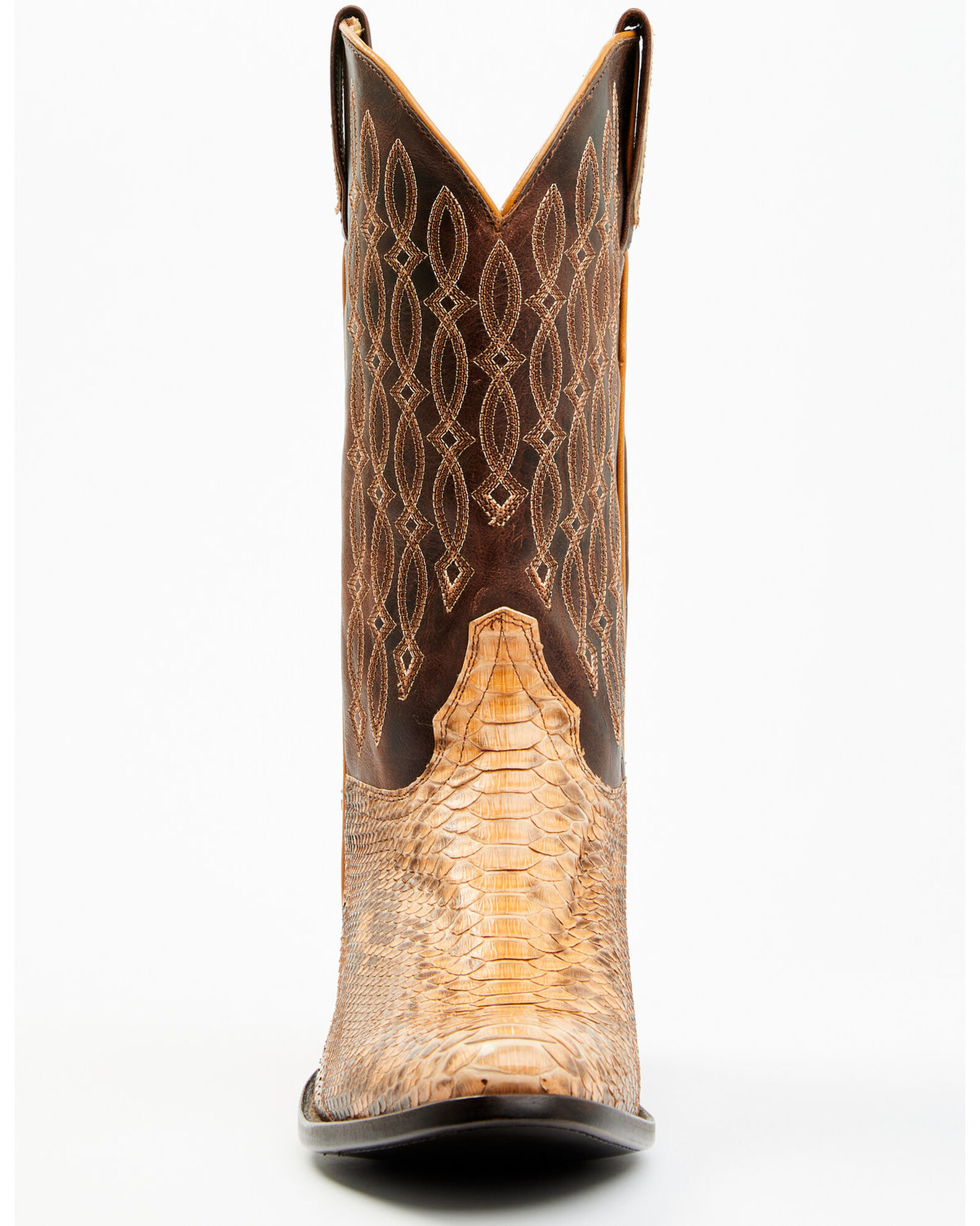 Cody James Mens Exotic Python Western Boots Round Toe Camel