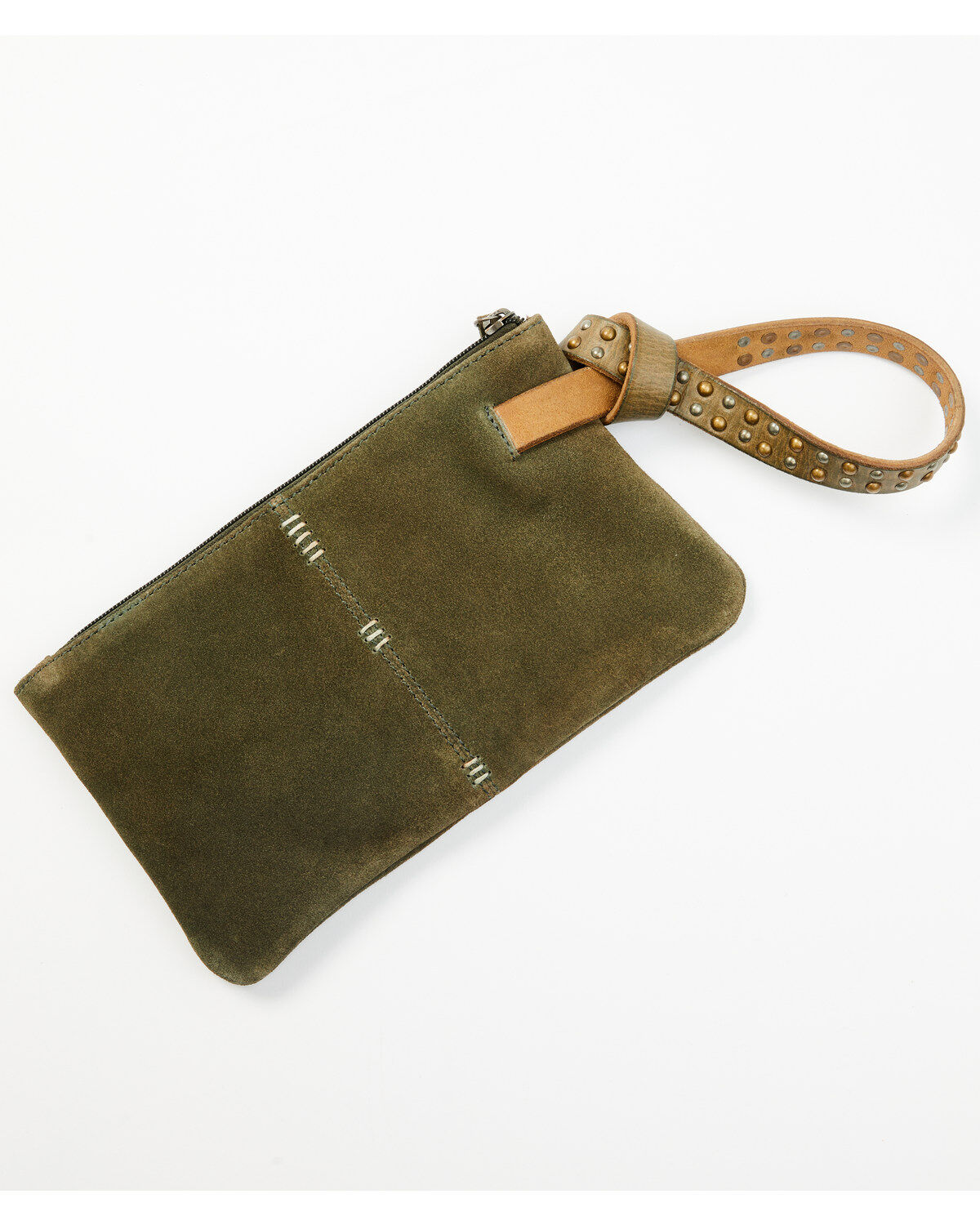 Cleo + Wolf Women's Suede Wallet Clutch, Olive