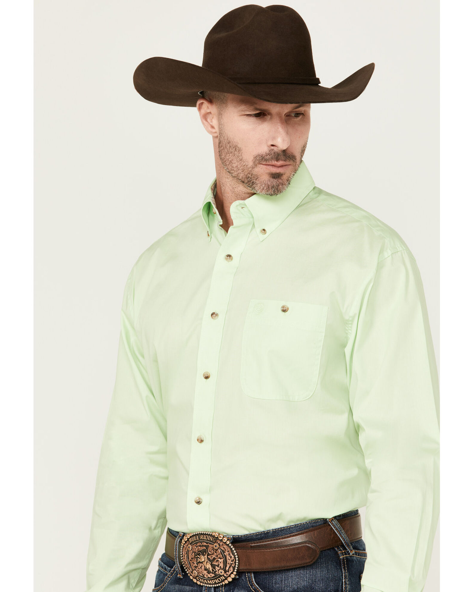 Product Name George Strait By Wrangler Mens Solid Long Sleeve Button