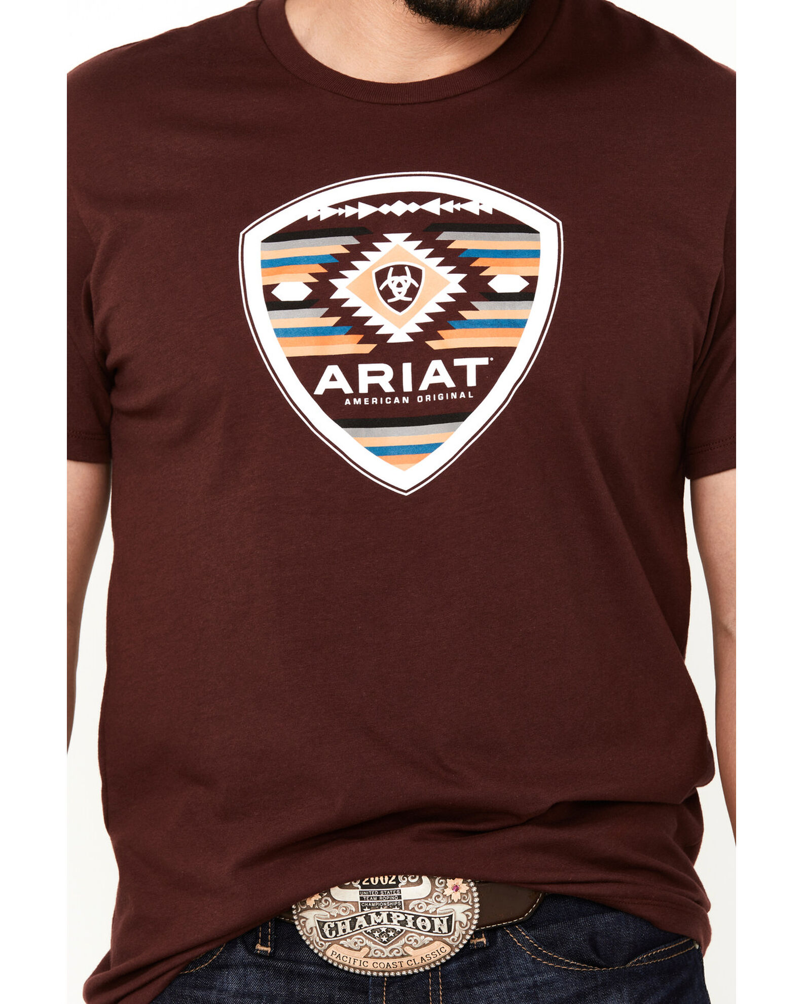Ariat Men's Boot Barn Exclusive Logo Short Sleeve Graphic T-Shirt, Burgundy