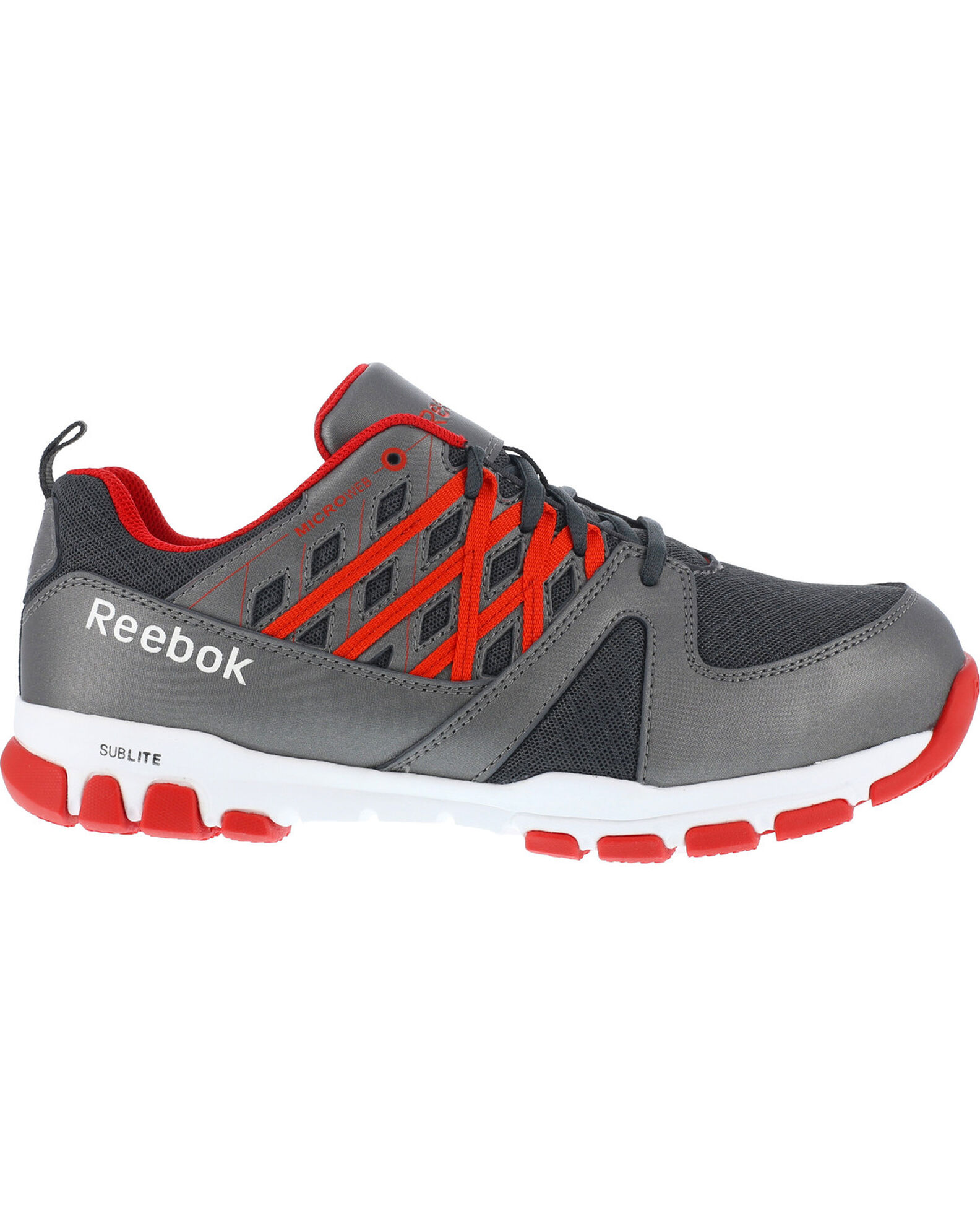 Reebok Men's Athletic Oxfords - Steel Toe, Grey