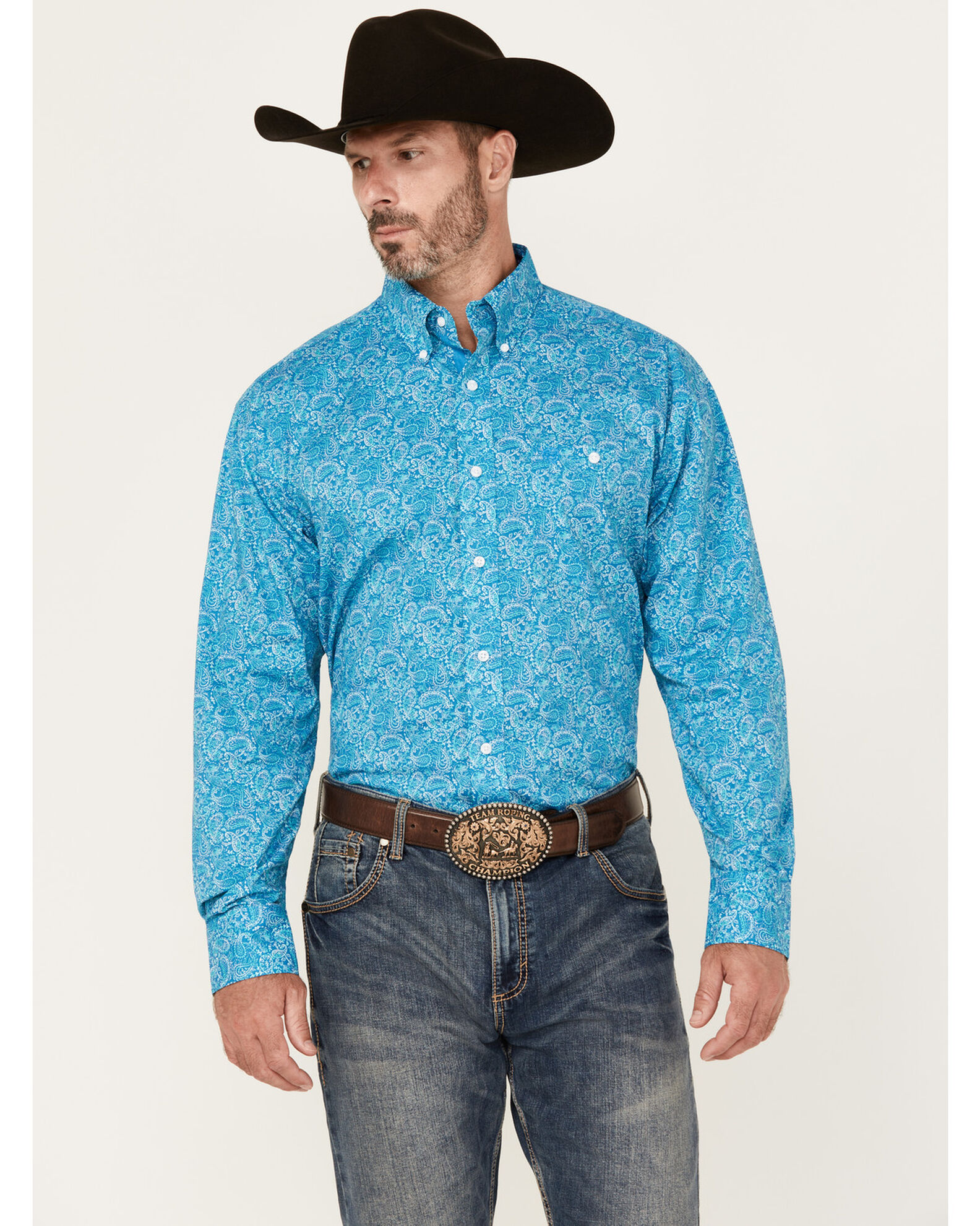 Product Name George Strait By Wrangler Mens Paisley Print Long Sleeve