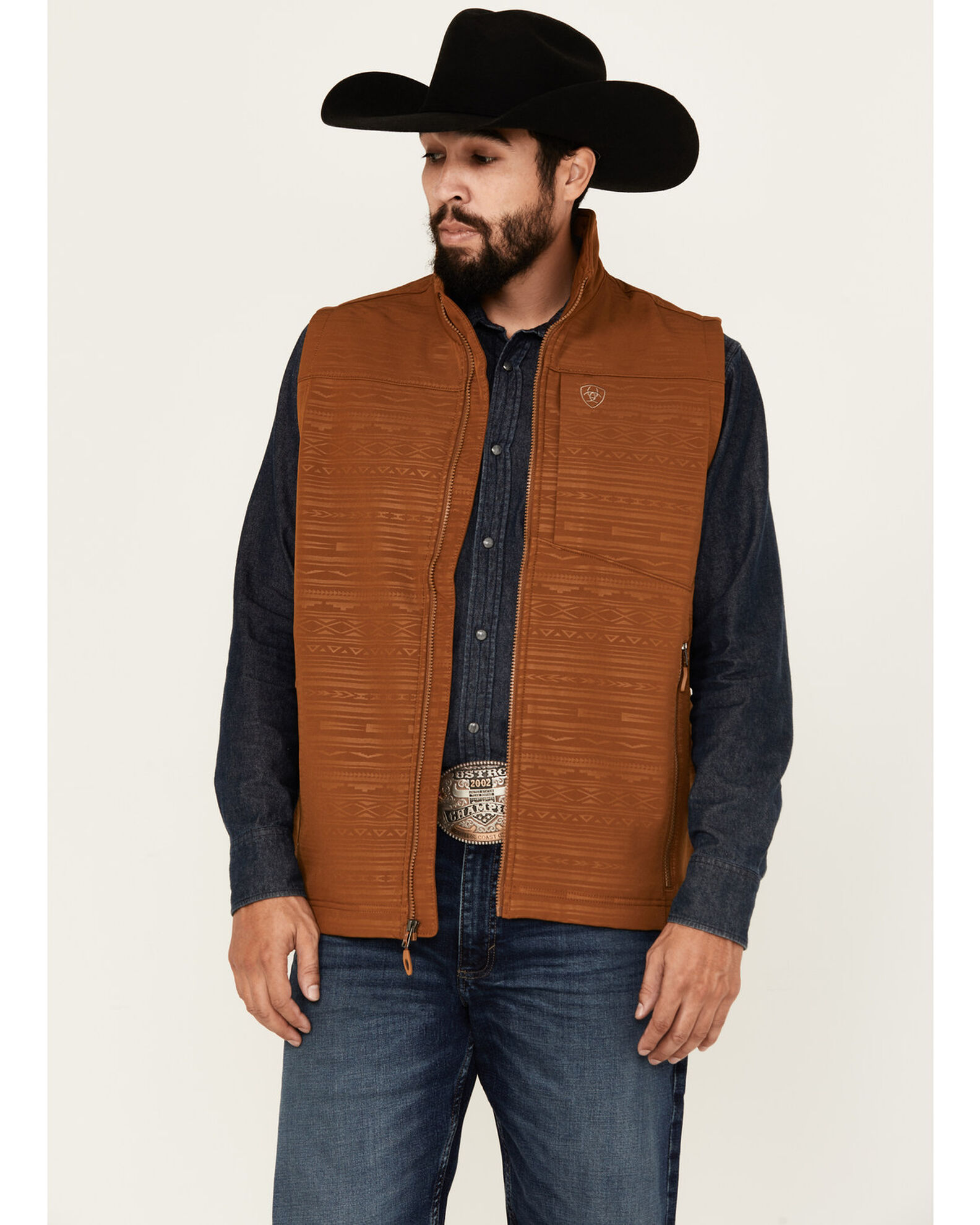 Ariat Mens Logo 20 Southwestern Print Softshell Jacket Chestnut