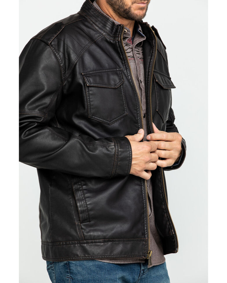 Cody James Men's Backwoods Distressed Faux Leather Moto Jacket | Boot Barn