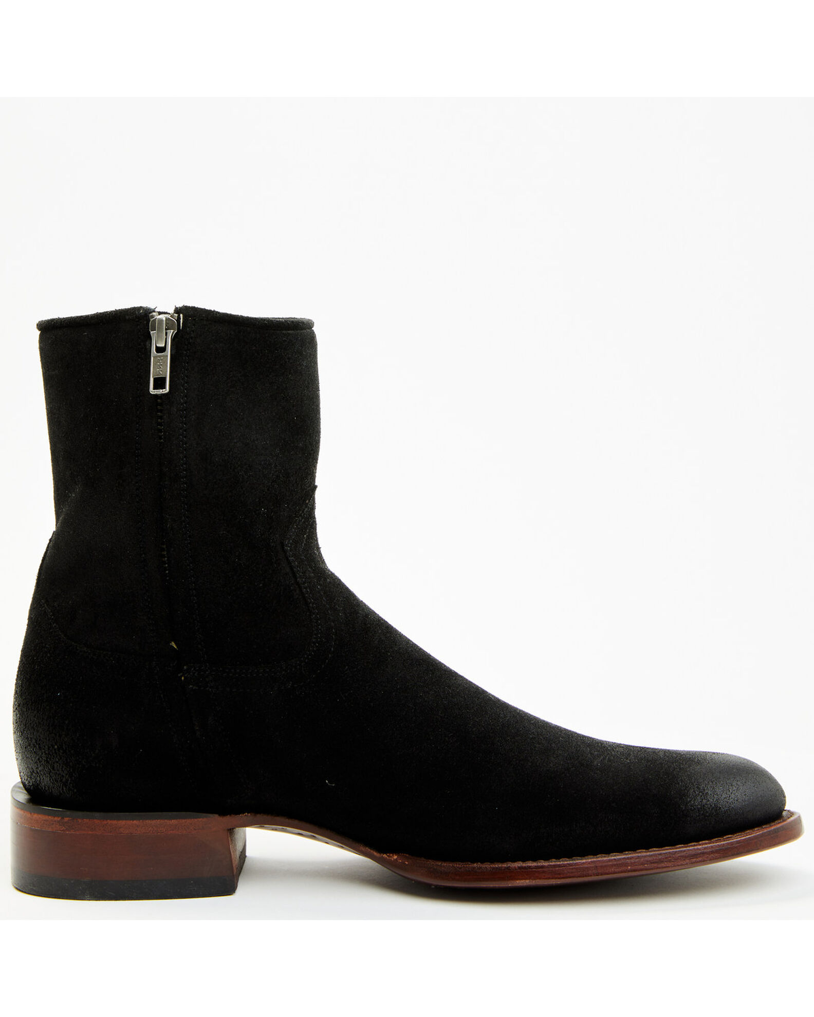 Moonshine Spirit Men's Pancho Roughout Ankle Boots - Round Toe, Black
