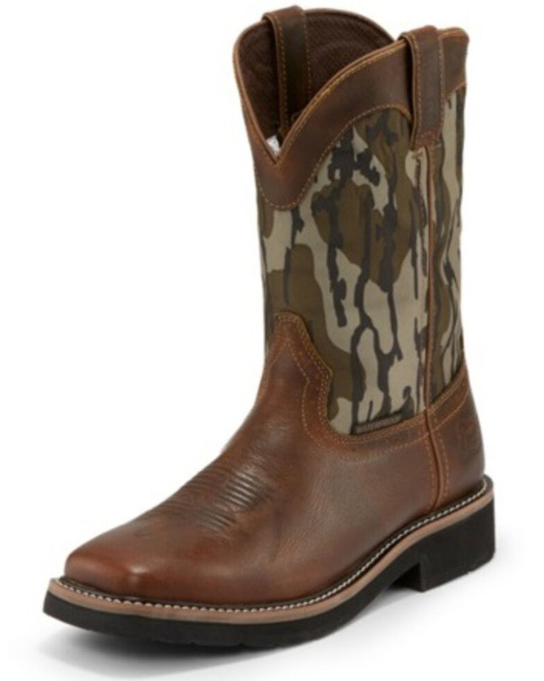 Justin Mens Trekker Bottom Lands Waterproof Western Work Boots Soft