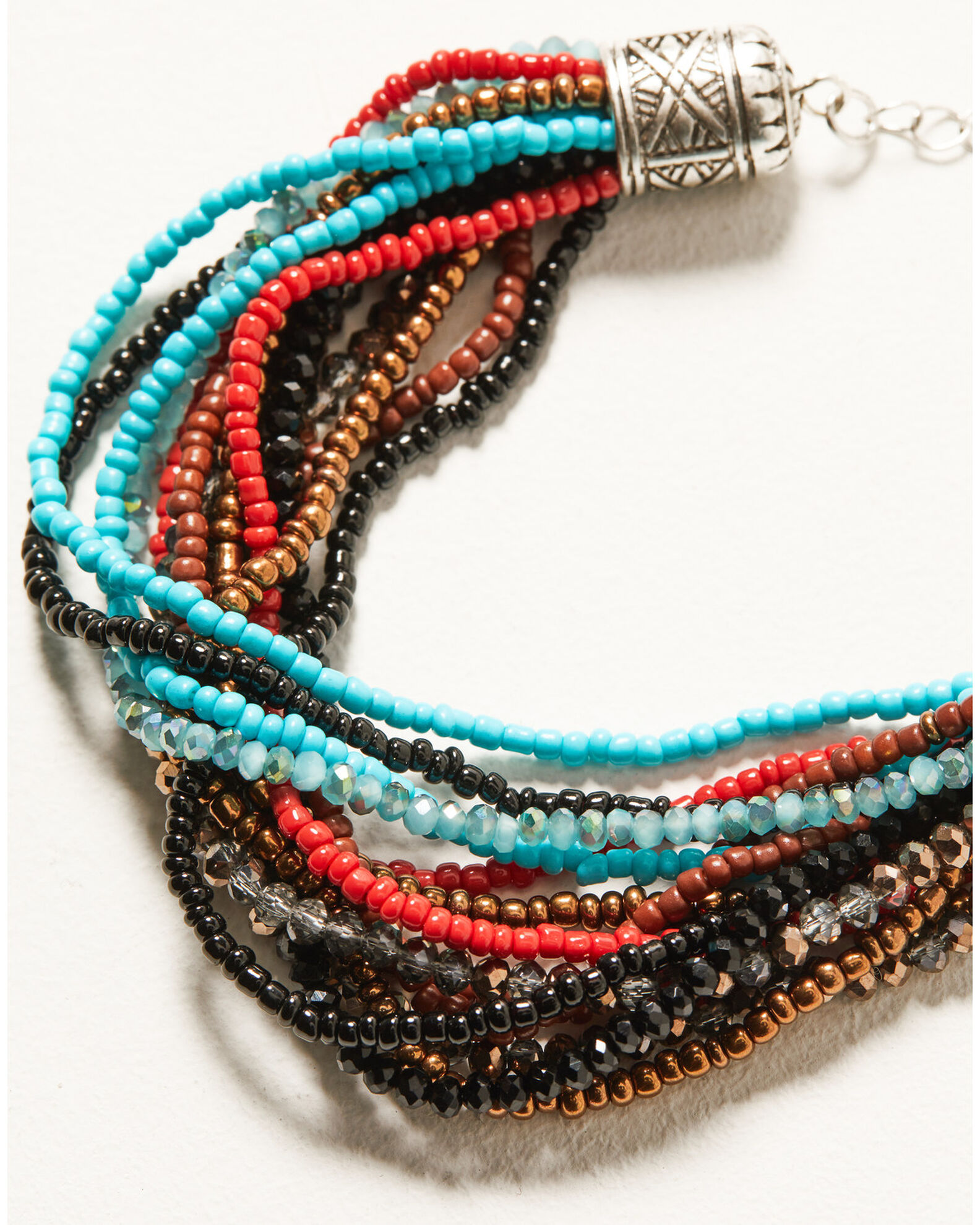 Shyanne Womens Silver Dakota Multi Beaded Bracelet Silver