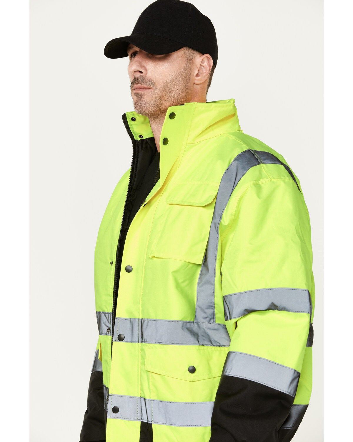Hawx Men's High-Visibility Bomber Work Jacket - Tall, Yellow