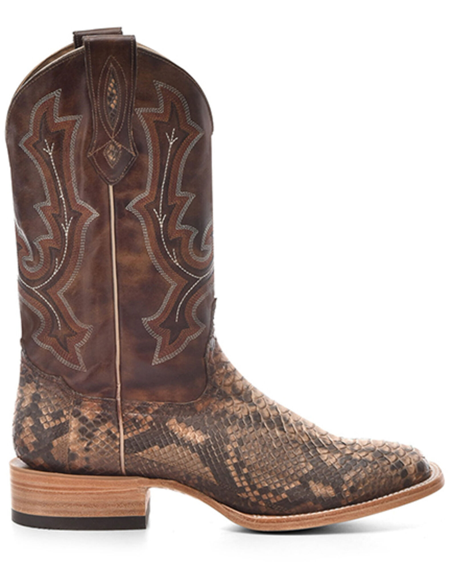 Corral Men's Exotic Python Western Boots - Broad Square Toe, Taupe