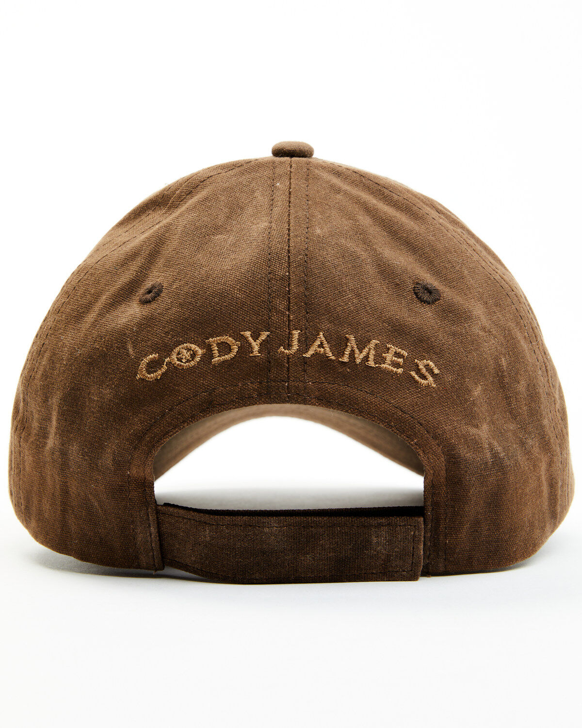 Cody James Men's Leather Tag Oilskin Ball Cap, Brown