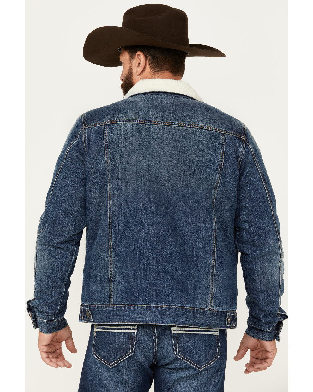 Cody James Men's Medium Wash Snap Sherpa Denim Jacket, Medium Wash