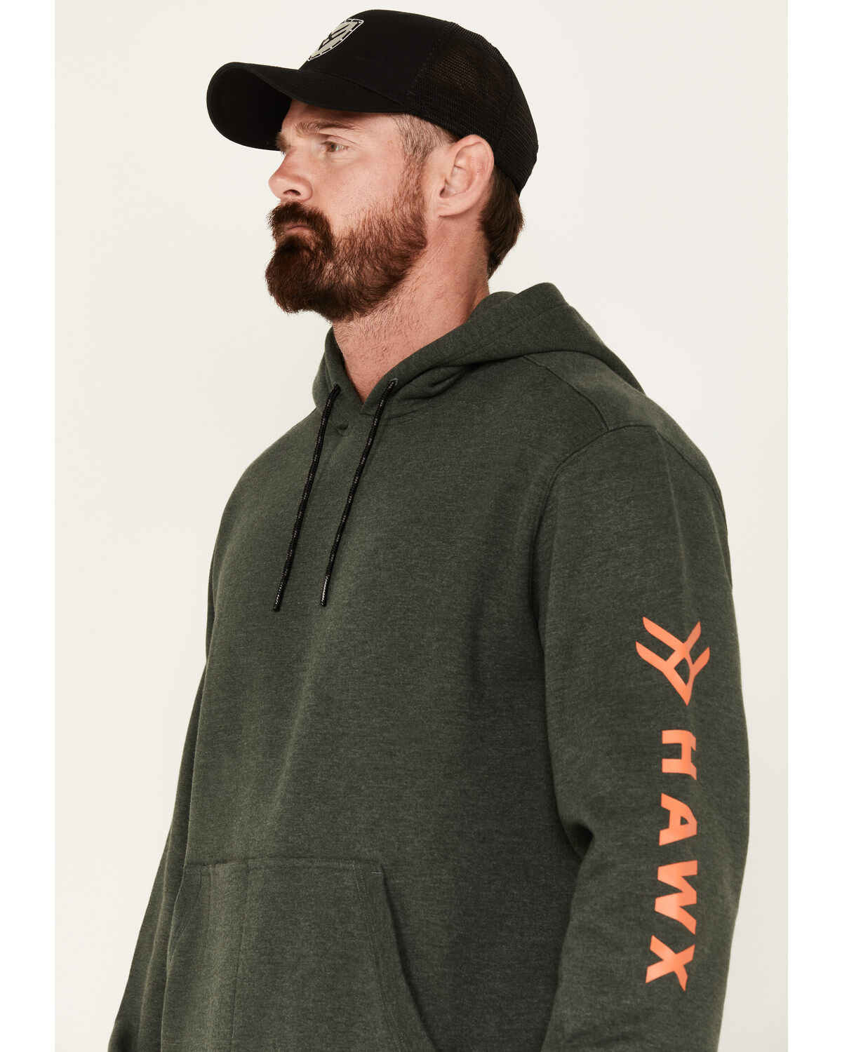 Hawx Men's Season Logo Hooded Work Sweatshirt, Green