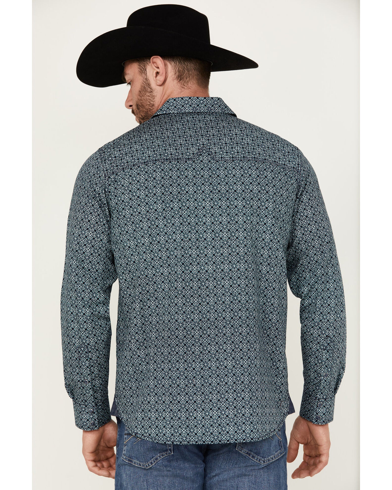Moonshine Spirit Men's Old Fashioned Medallion Print Long Sleeve Pearl ...