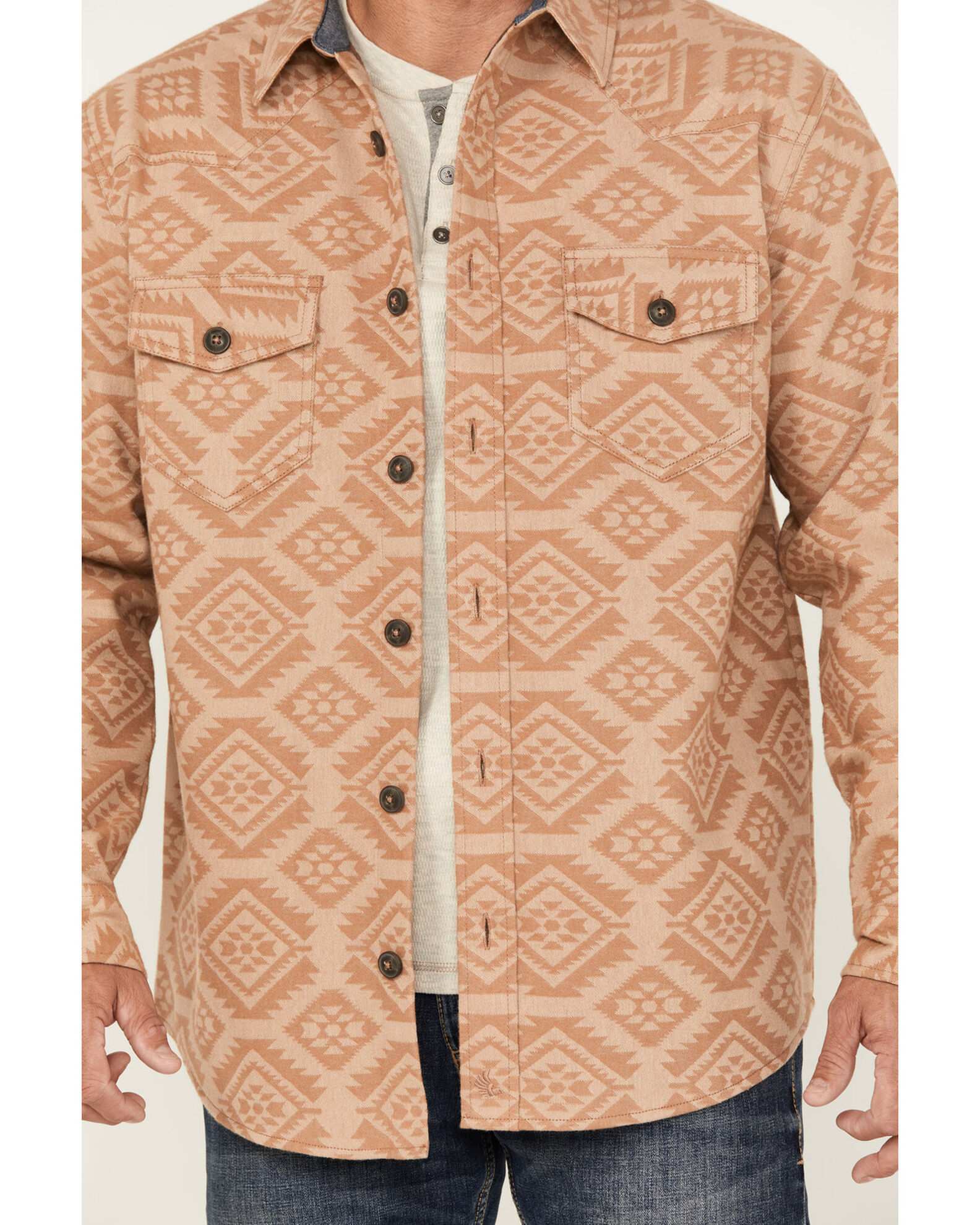 Cody James Mens Firefly Southwestern Print Shirt Jacket Brown
