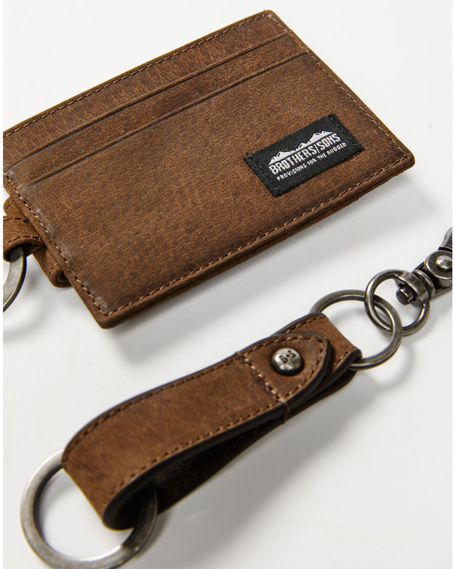 Brothers and Sons Men's Brown Key Chain & Wallet, Brown