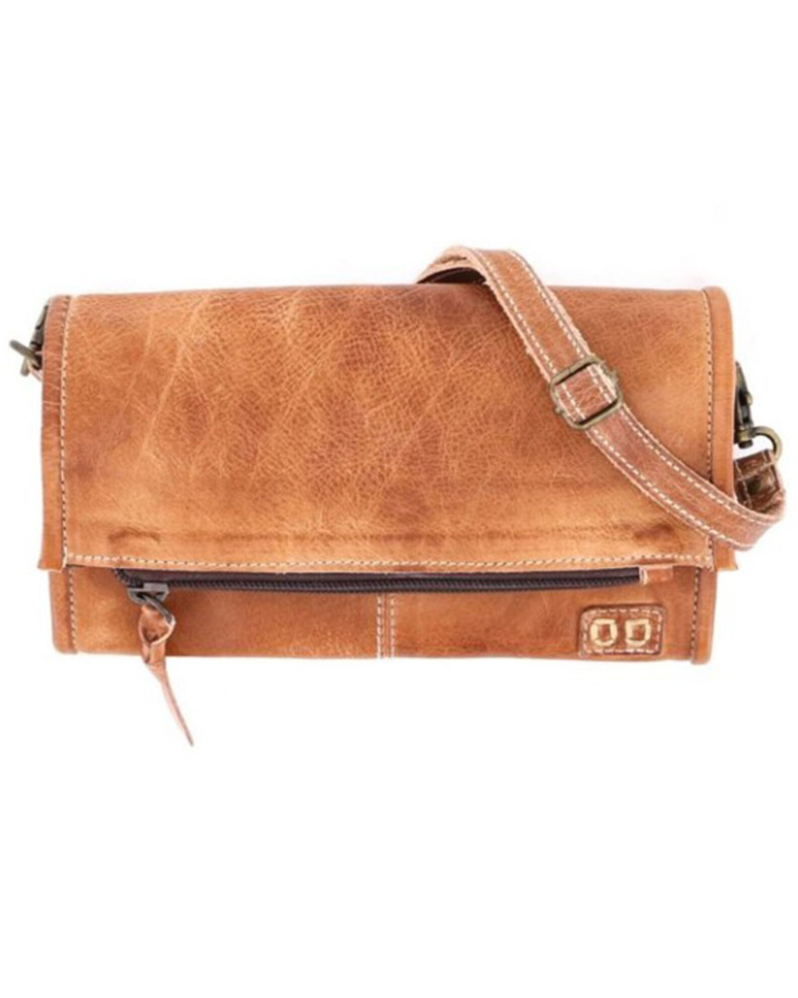 Bed Stu Women's Amina Wallet Wristlet Shoulder Crossbody Bag, Tan