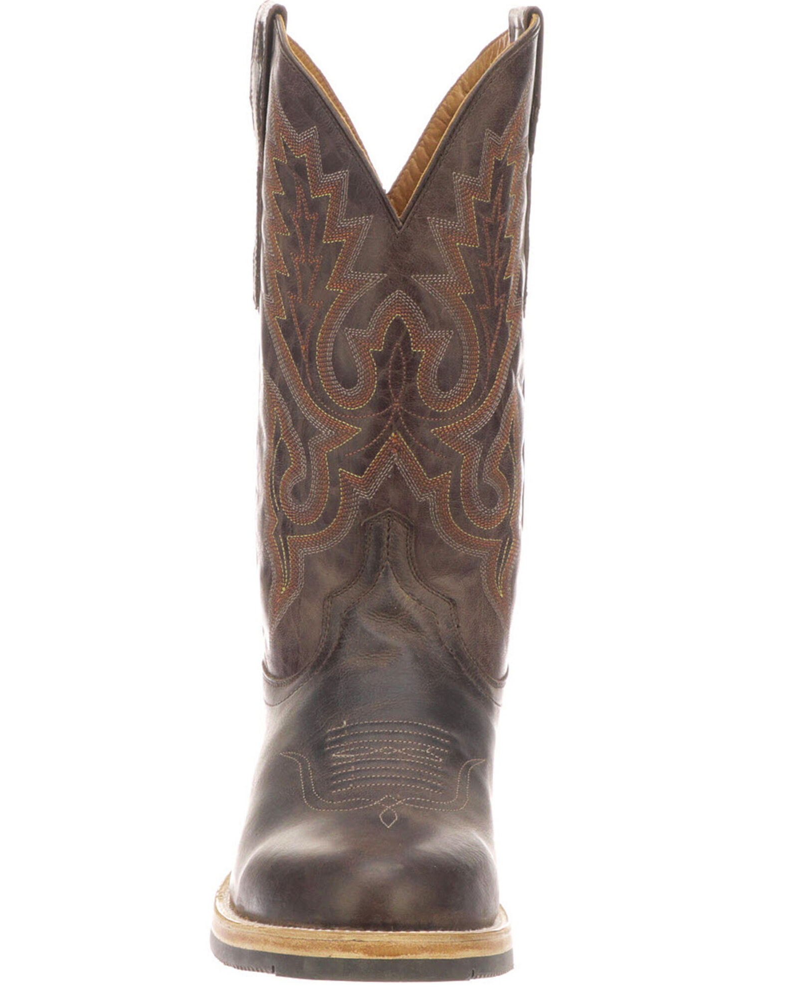 Lucchese Men's Rusty Western Boots - Round Toe, Dark Brown