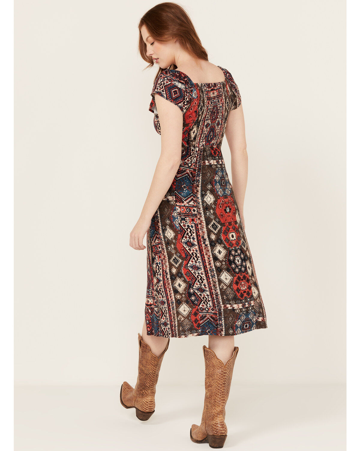 Idyllwind Women's Bethany Flutter Sleeve Midi Dress, Black